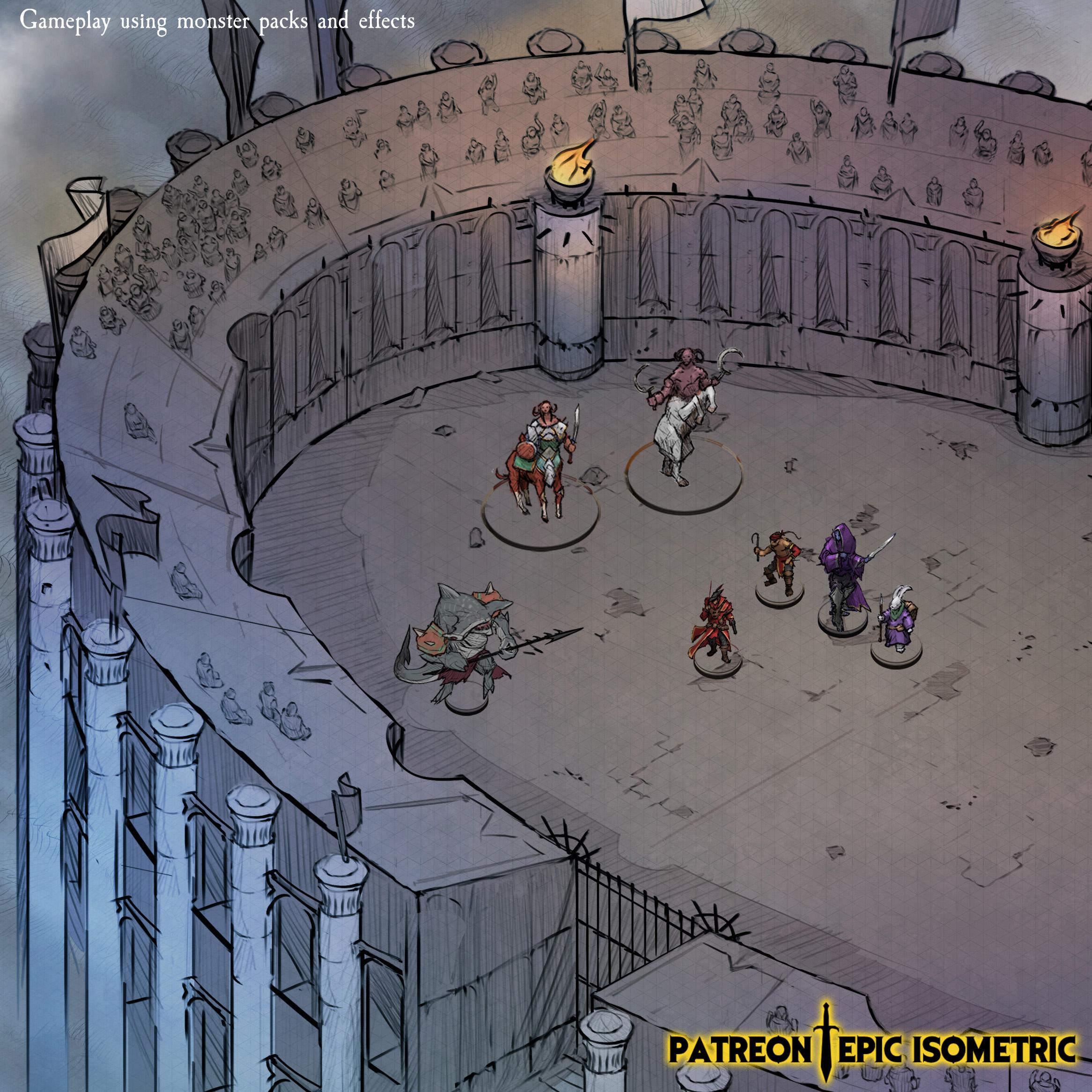 [OC][ART] Olympus Colosseum battlemap - link in comments. | Scrolller