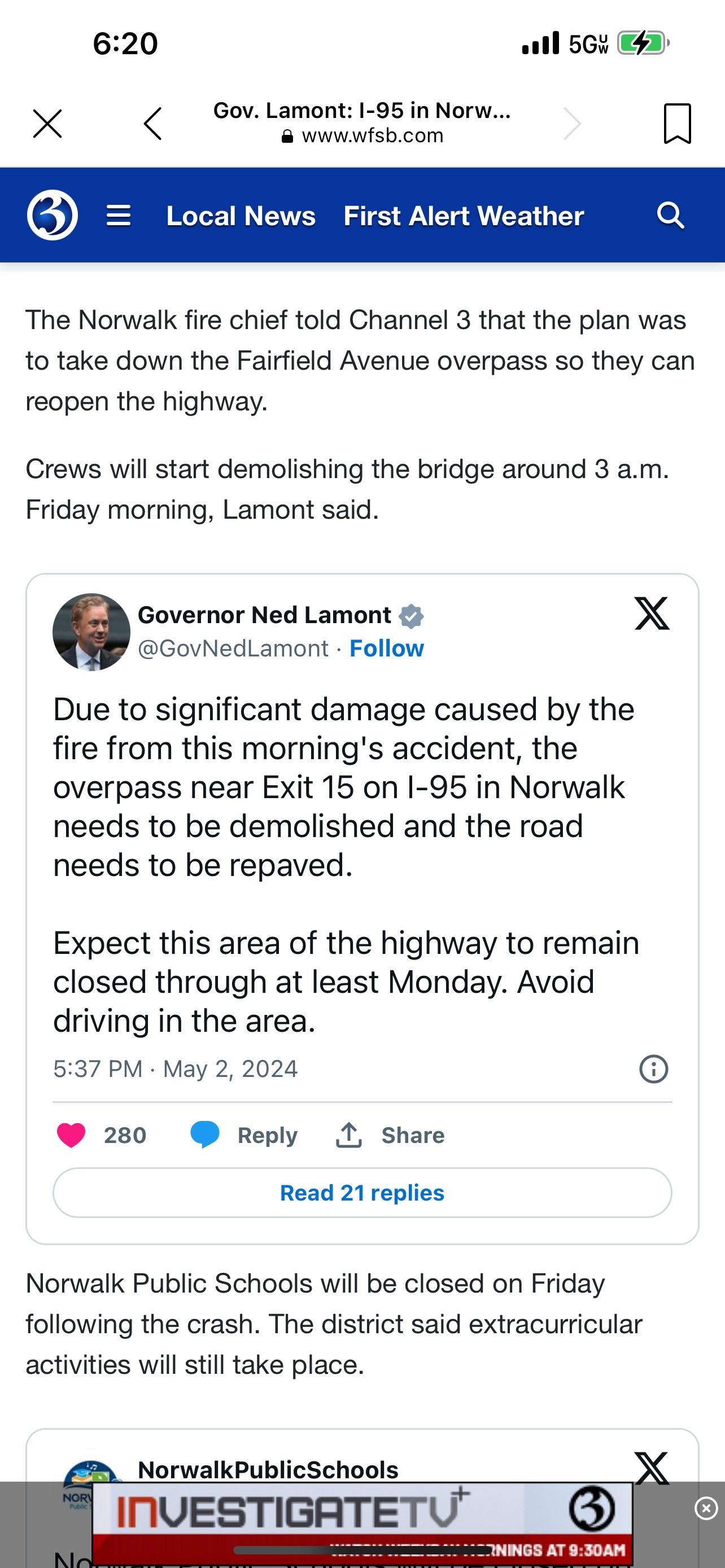 95 In Norwalk ct is closed and will be till atleast Monday. | Scrolller