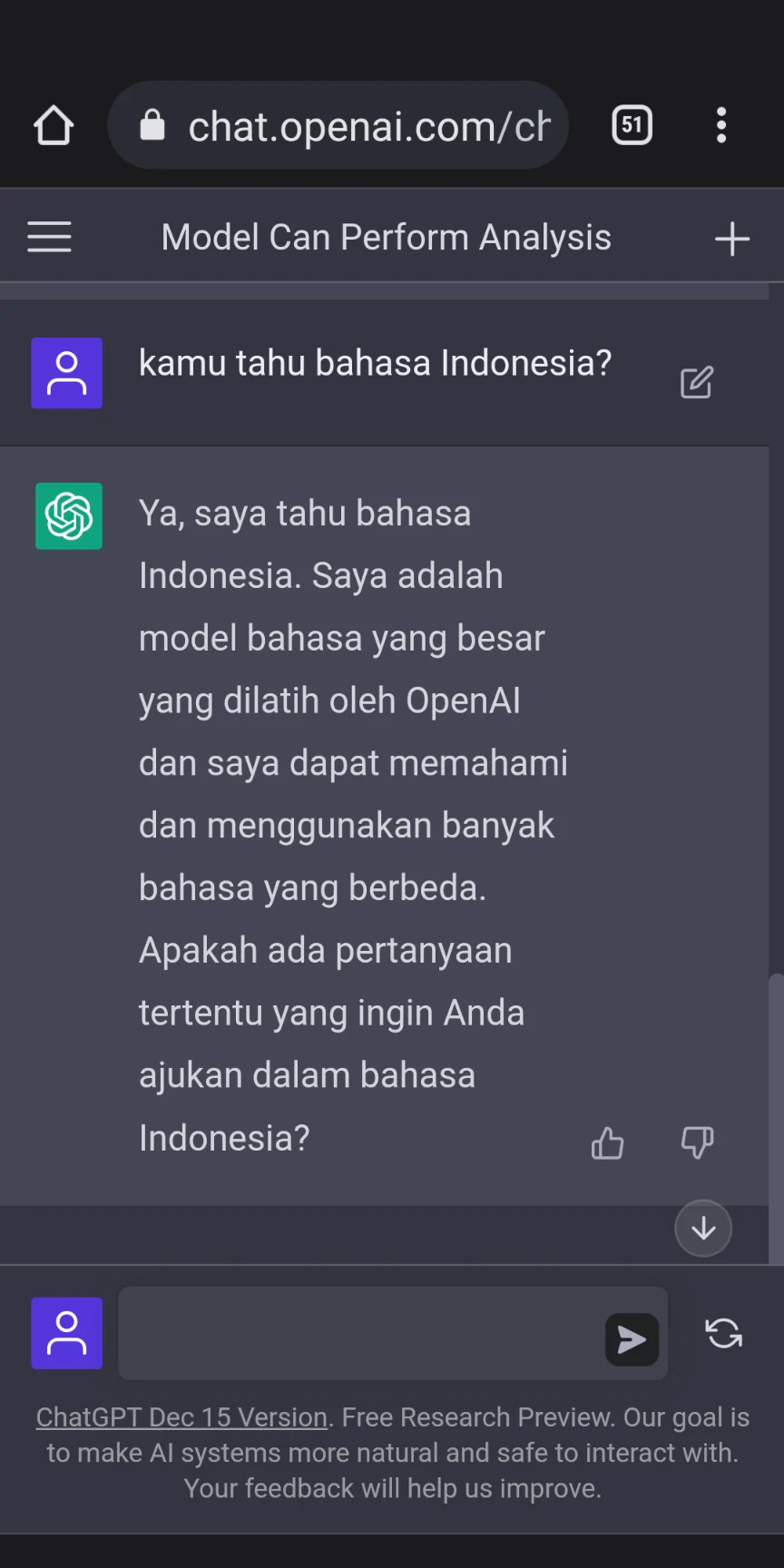 chatgpt ternyata paham bahasa Indonesia guys | Scrolller