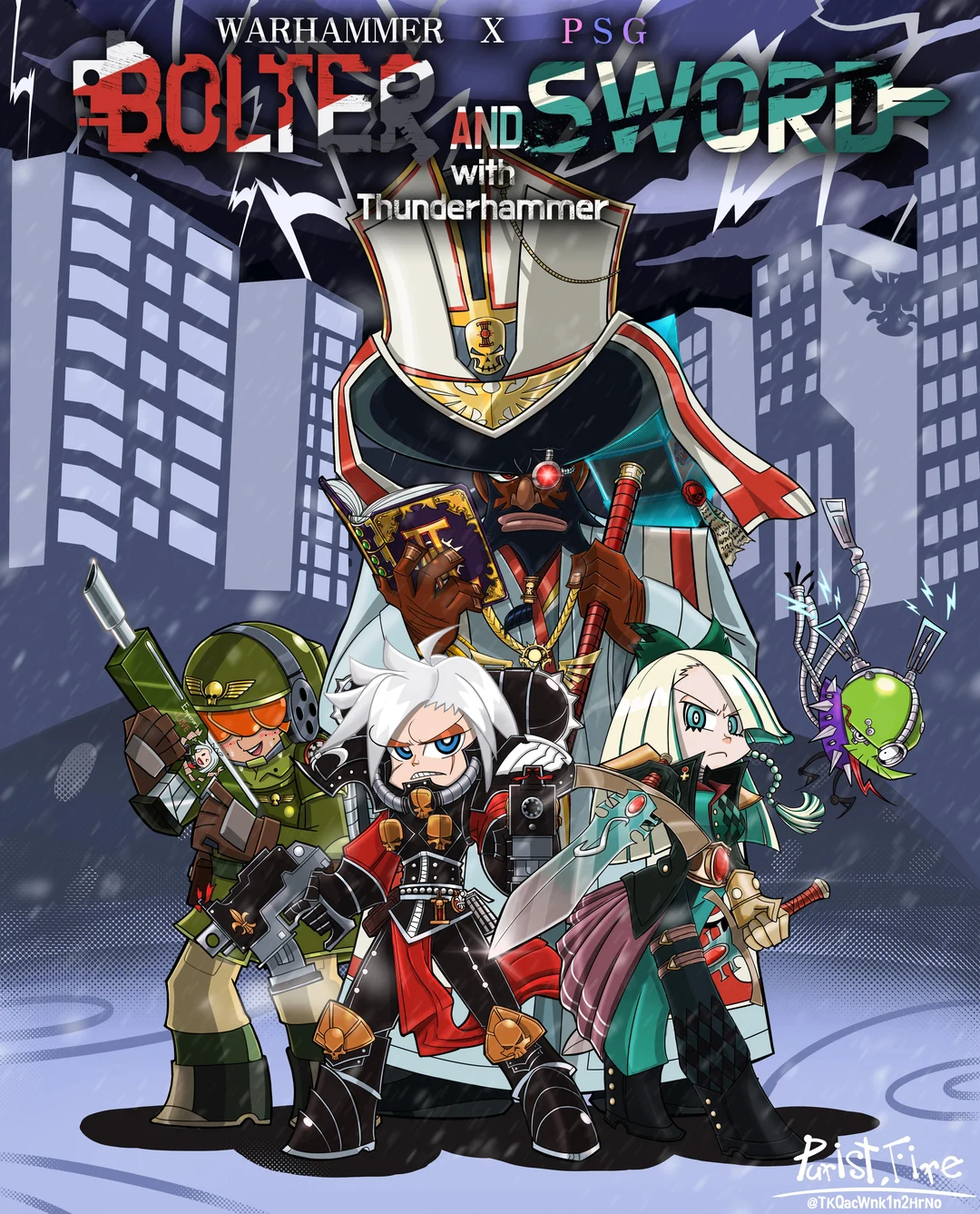 Bolter & Sword with Thunderhammer (psg x warhammer) | Scrolller