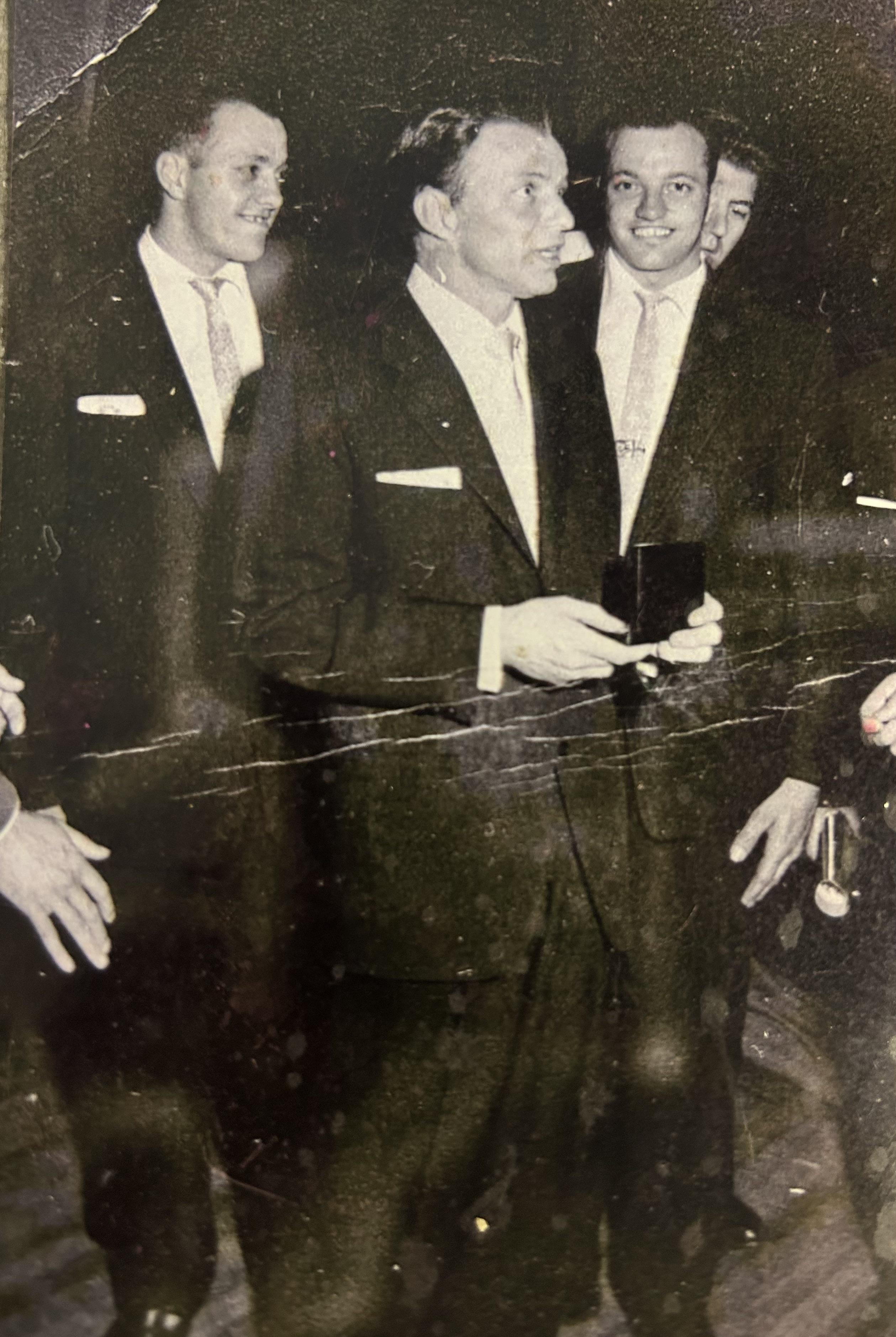 My grandpa and his twin hanging out with Frank Sinatra (1959) | Scrolller