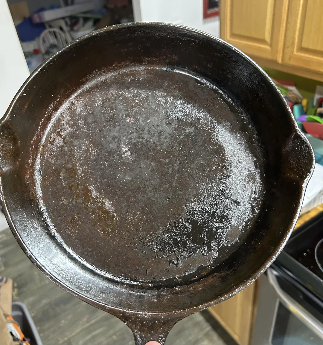 How do I get this old skillet into cooking condition? | Scrolller