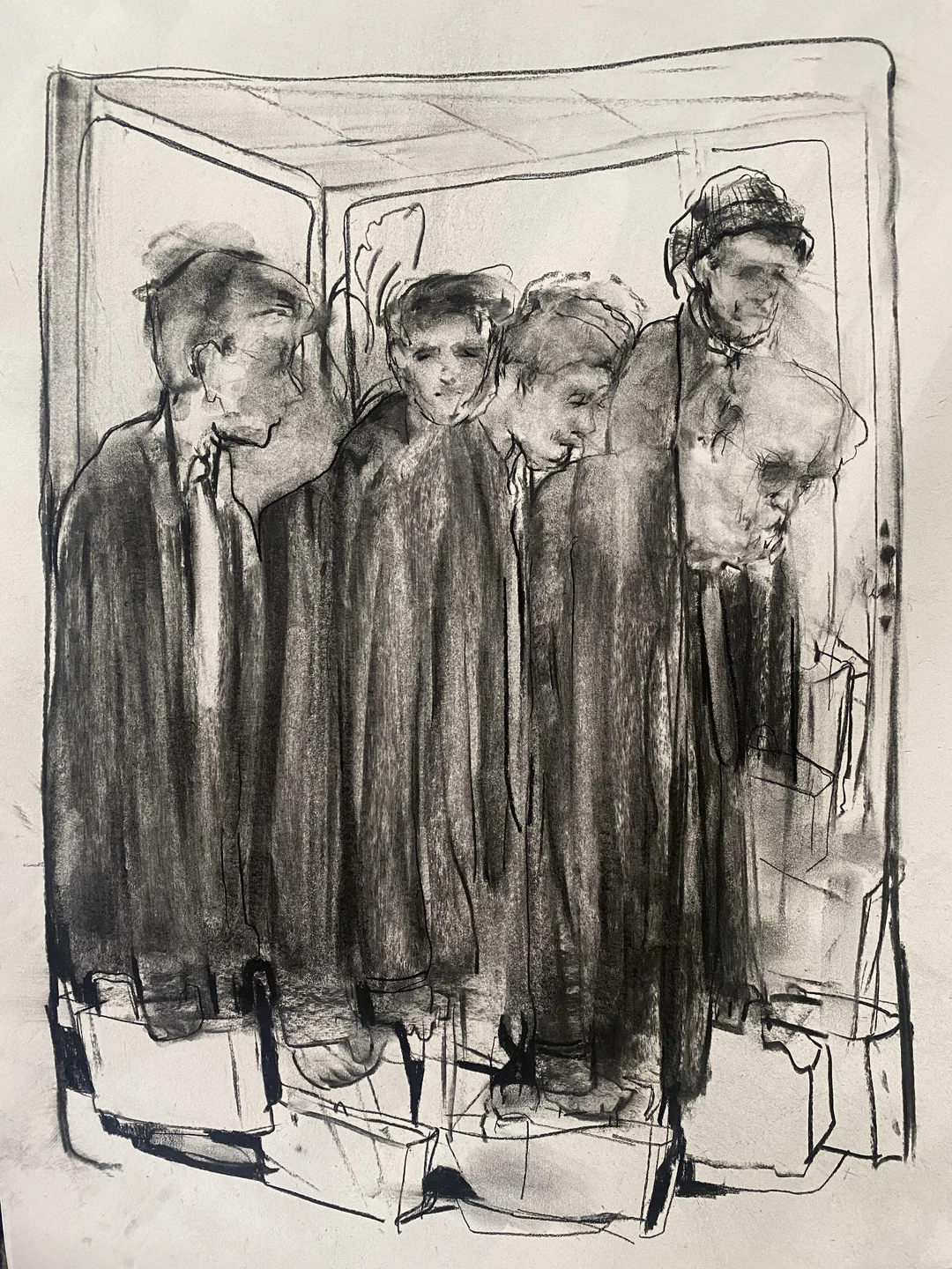 Monday Mourning, the bloody turnip, charcoal on paper, 2024 | Scrolller