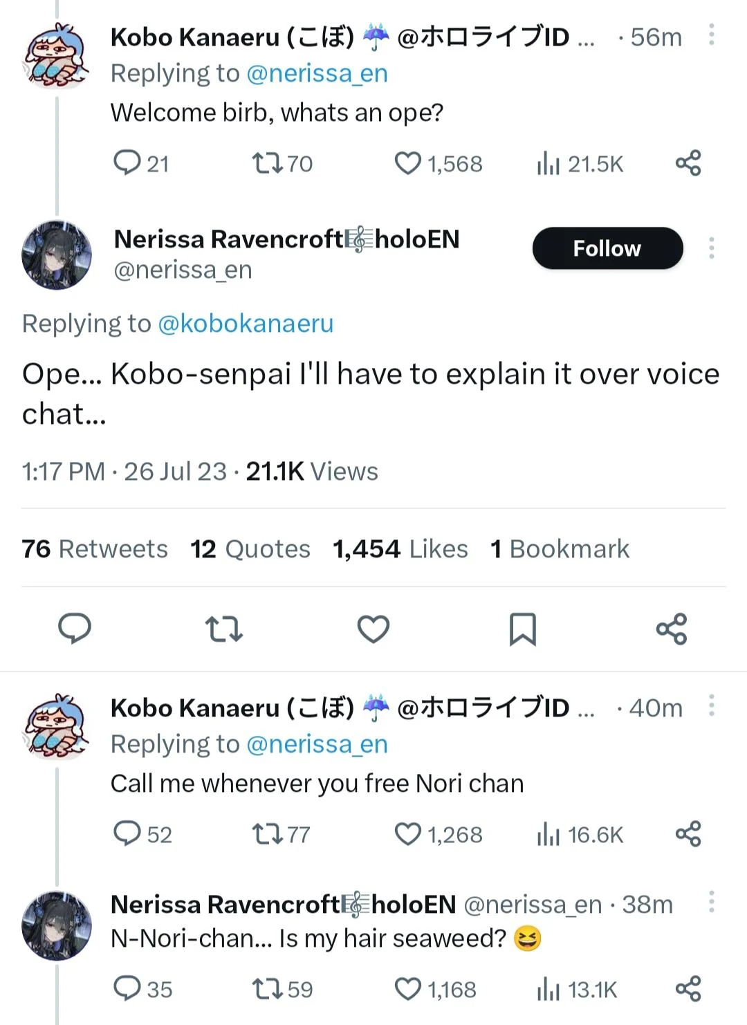 Kobo already baptized Nerissa with a name lmao | Scrolller