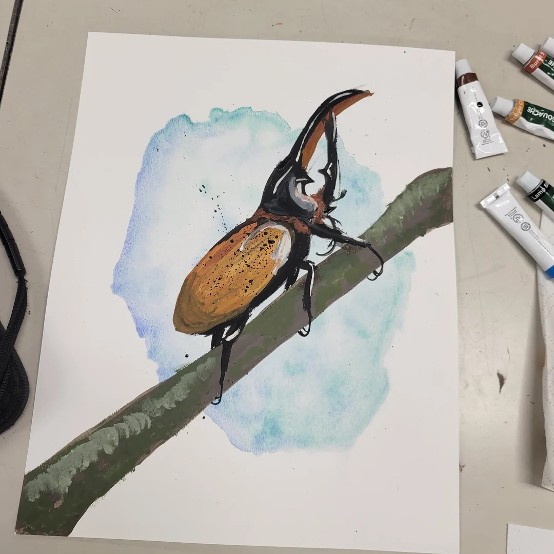 Hercules Beetle, Me, watercolors and gouache, 2023 | Scrolller