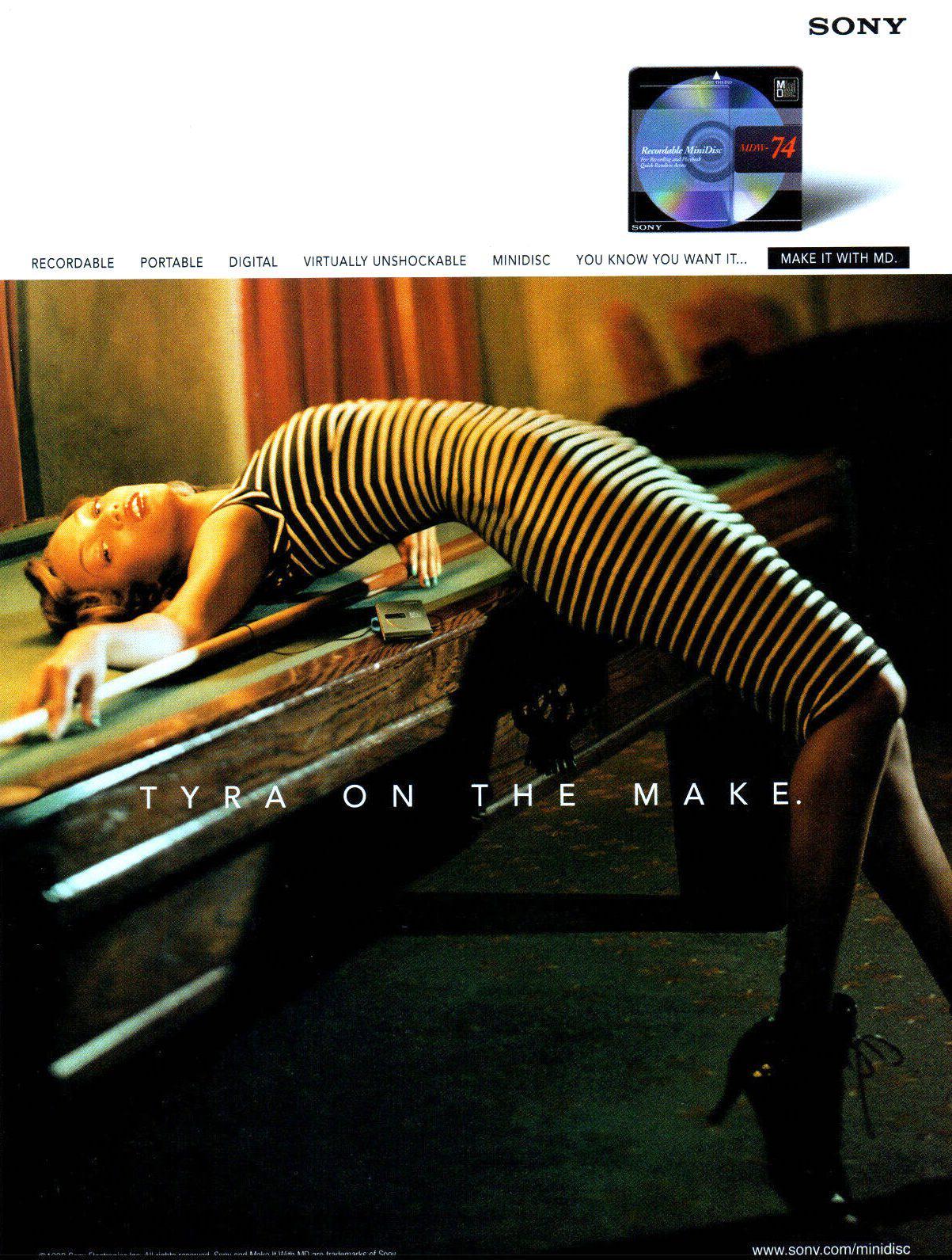 Sony Recordable MiniDisc ad featuring Tyra Banks (1998) | Scrolller