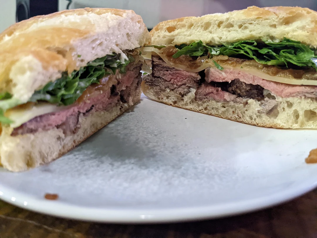 Delicious steak sandwich on ciabatta | Scrolller