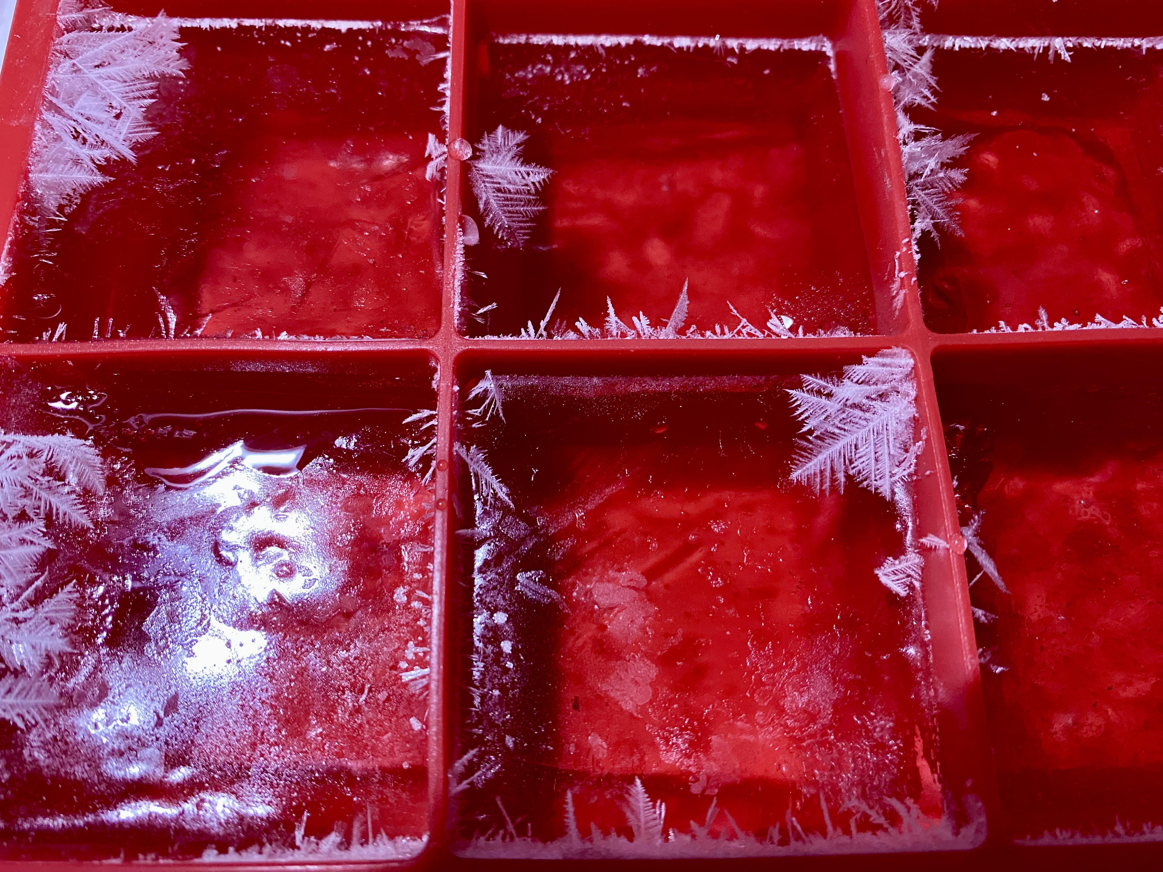 The snowflakes forming on my ice tray. | Scrolller
