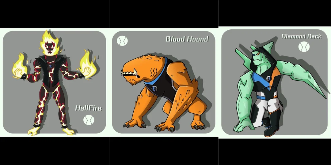 My versions of heatblast, diamondhead, wildmutt | Scrolller