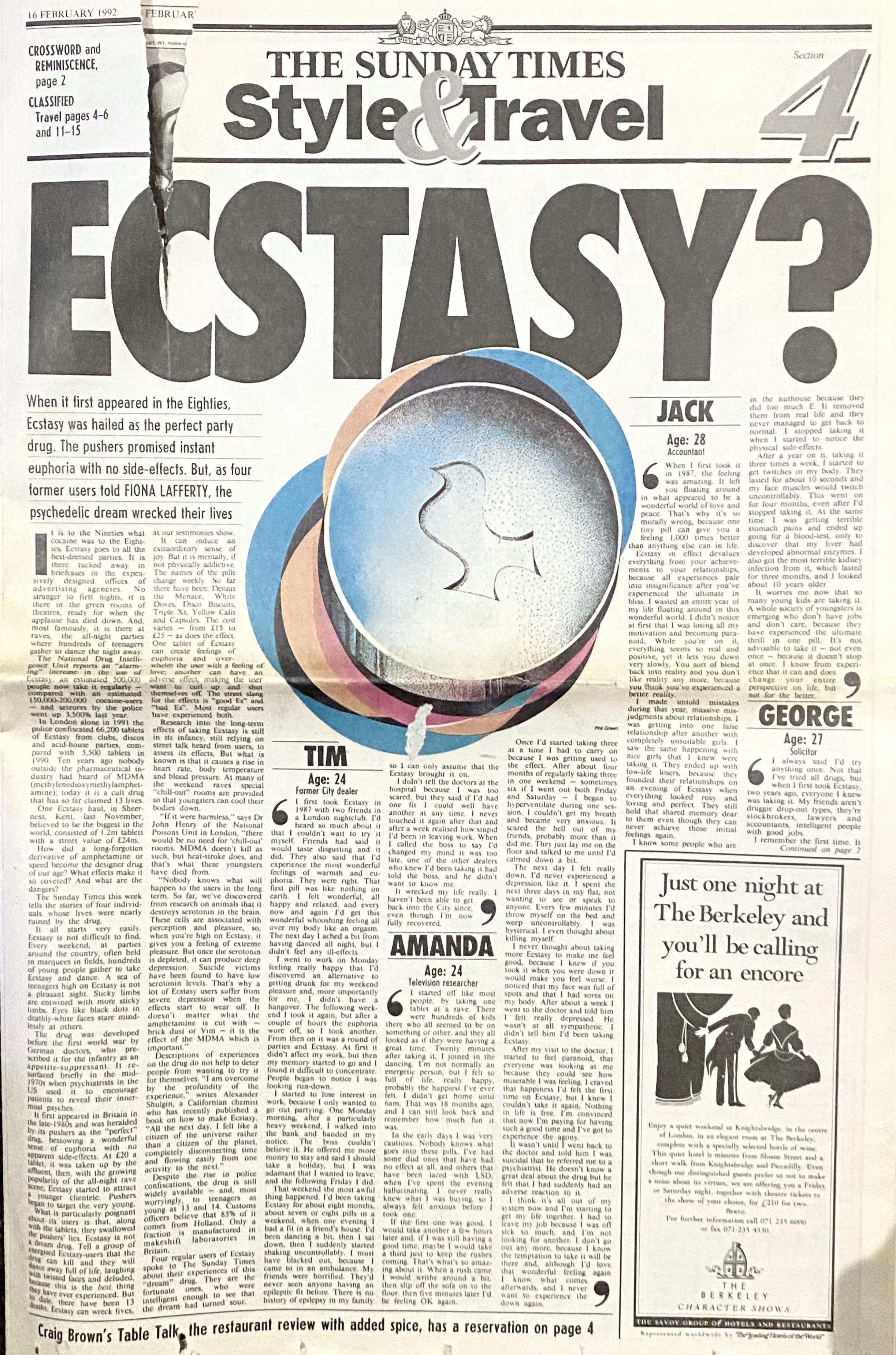 Discover more like MDMA: From my archives (from 31 years ago) Text is zoom-able. and Related ...