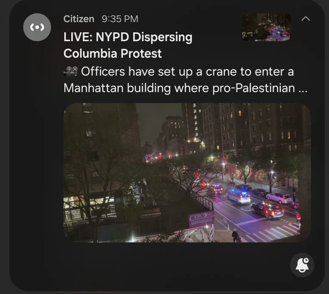 Citizen reports that the NYPD has arrived and that arrests have been made | Scrolller