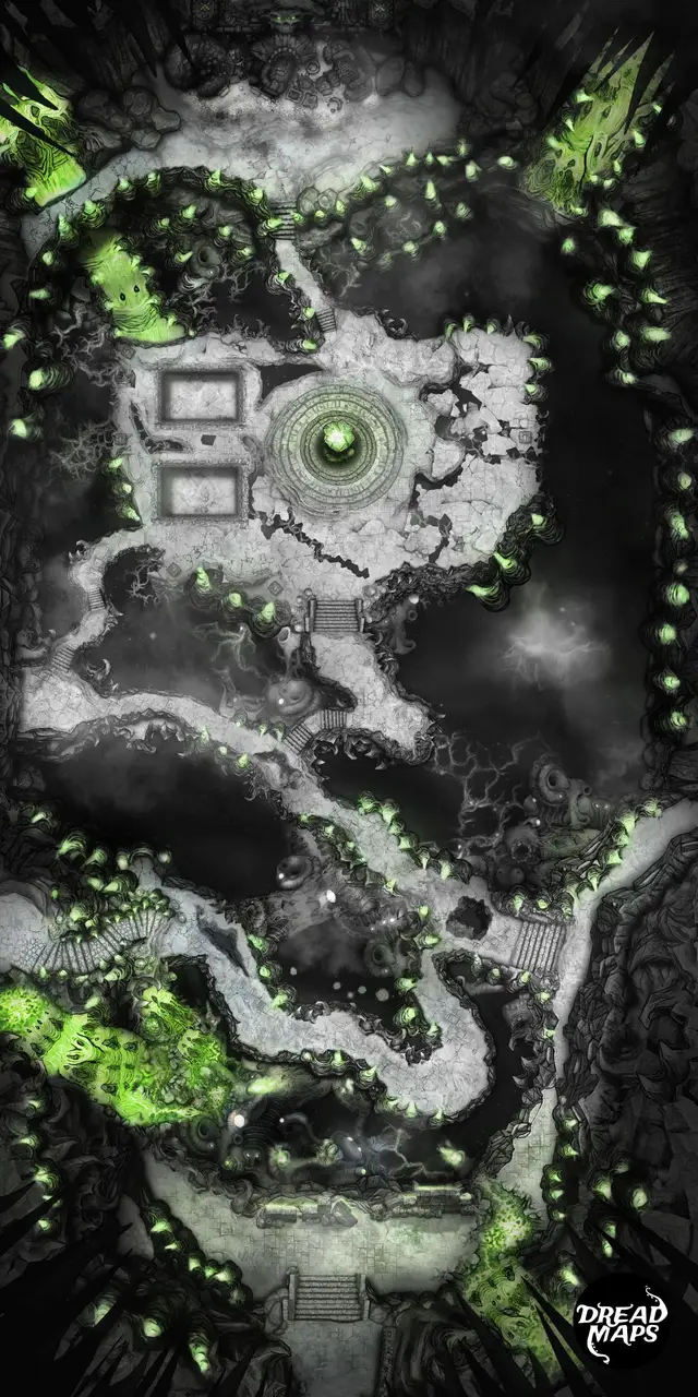 Dreadmaps - Coldfire Caverns - Stark Green Variant [50x100] | Scrolller