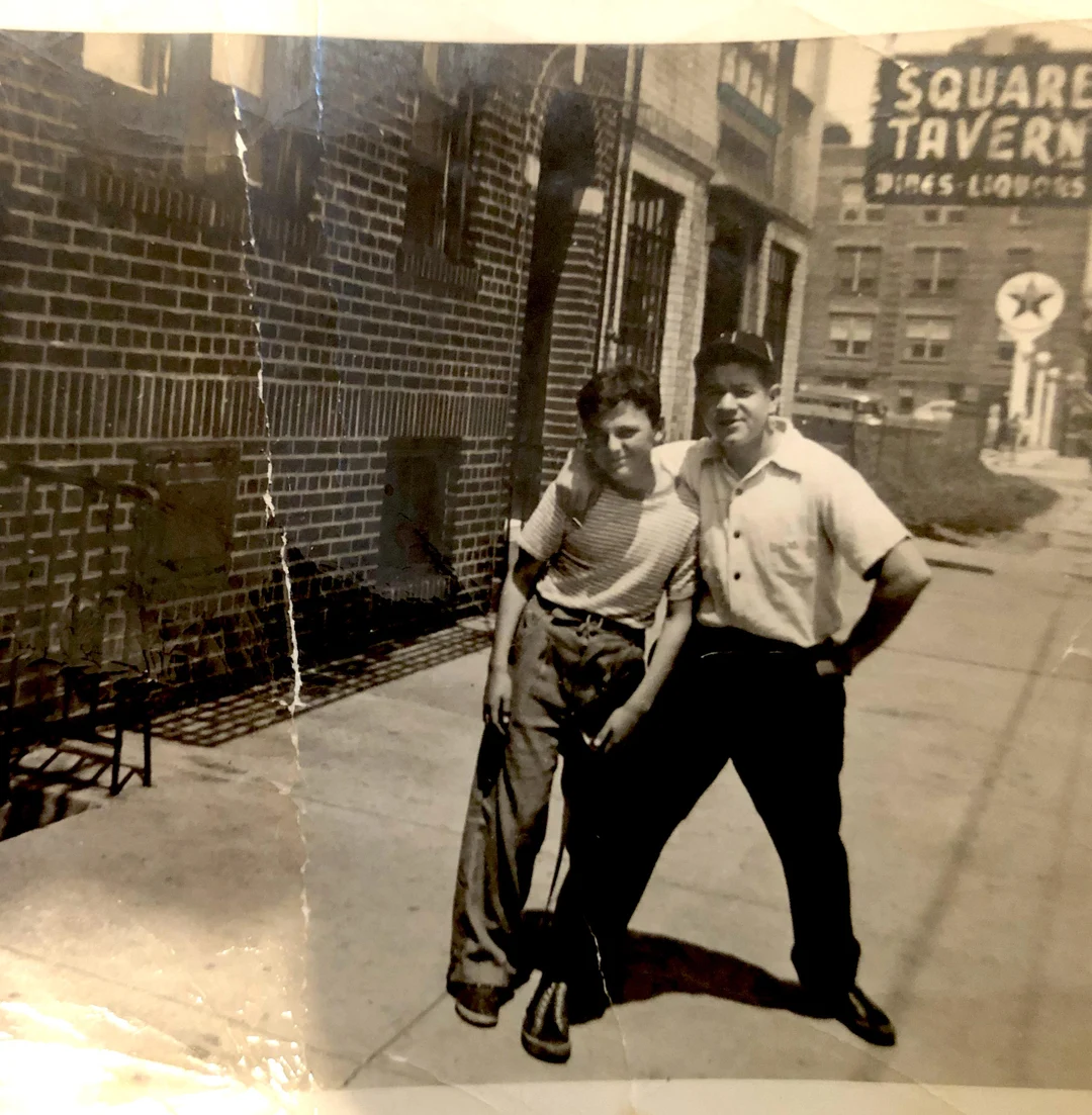 My great Uncle hitting my Grandfather with the step over 😆 Bronx, NY circa 1941 | Scrolller