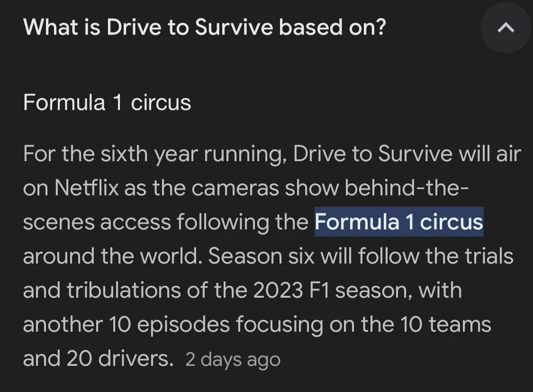 What is Drive to Survive based on?? 🎪 | Scrolller
