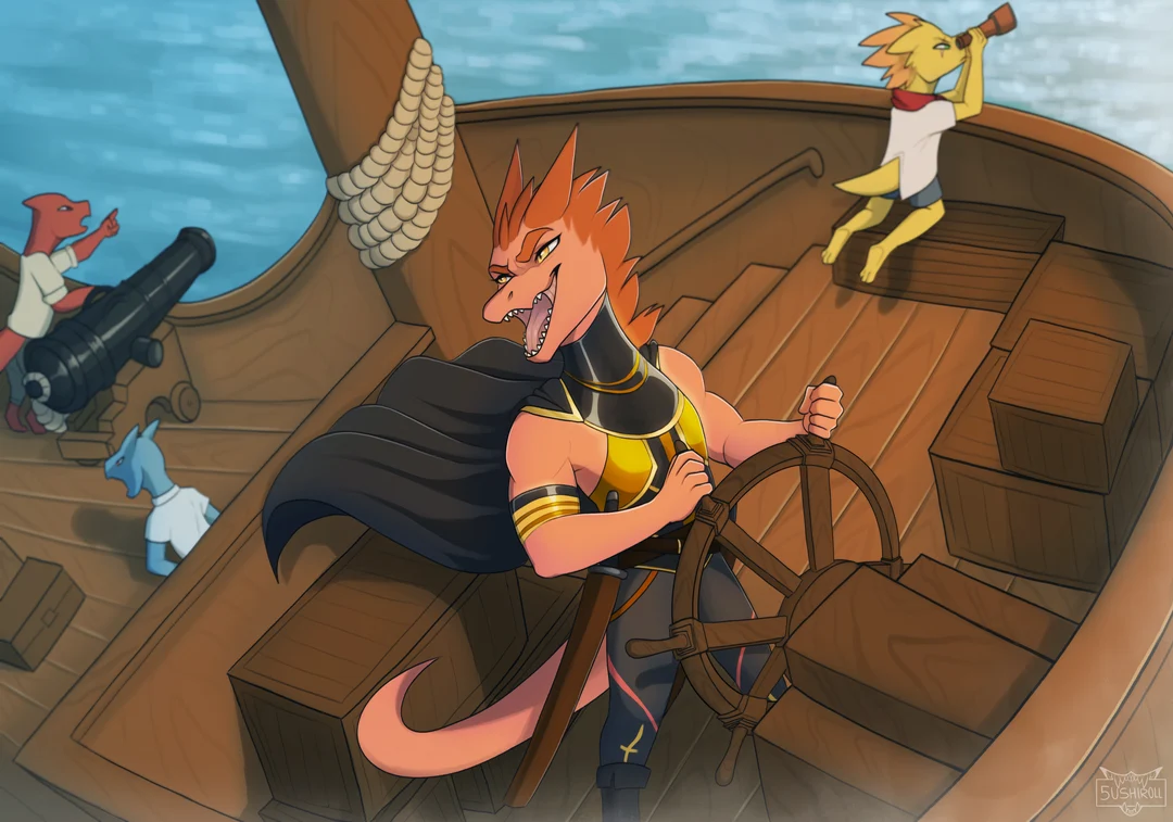 Dragonborn pirate ship By 5ushiRoll | Scrolller