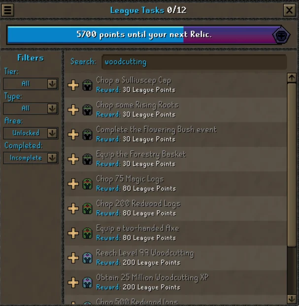 TIL that you can type a skill into the Task search bar and it will show ...