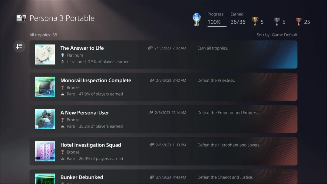 Got my platinum trophy for P3P! Plus, I attached my team of endgame personas! | Scrolller