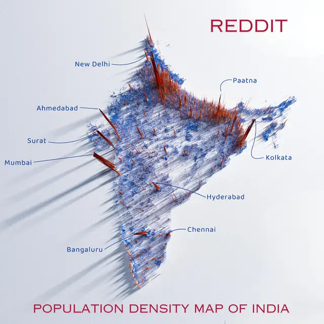 Population Density Map of India | Scrolller