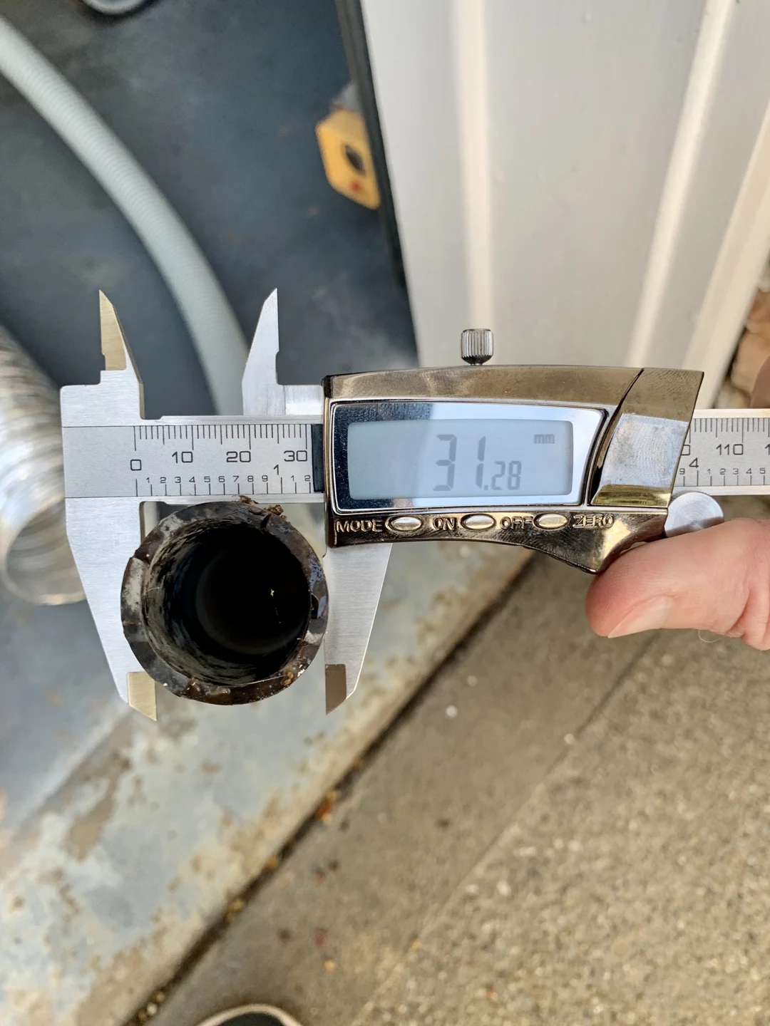 Washing machine drain hose adapter. Temporary solution so we can use the washer/dryer in the ...