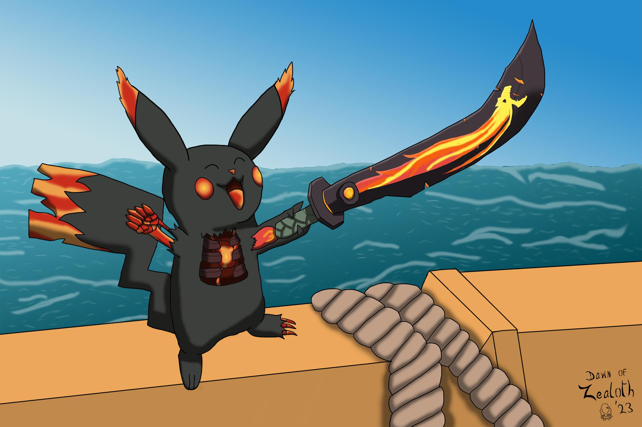 Ashen Curse Pikachu - Pokemon X Sea of Thieves | Scrolller