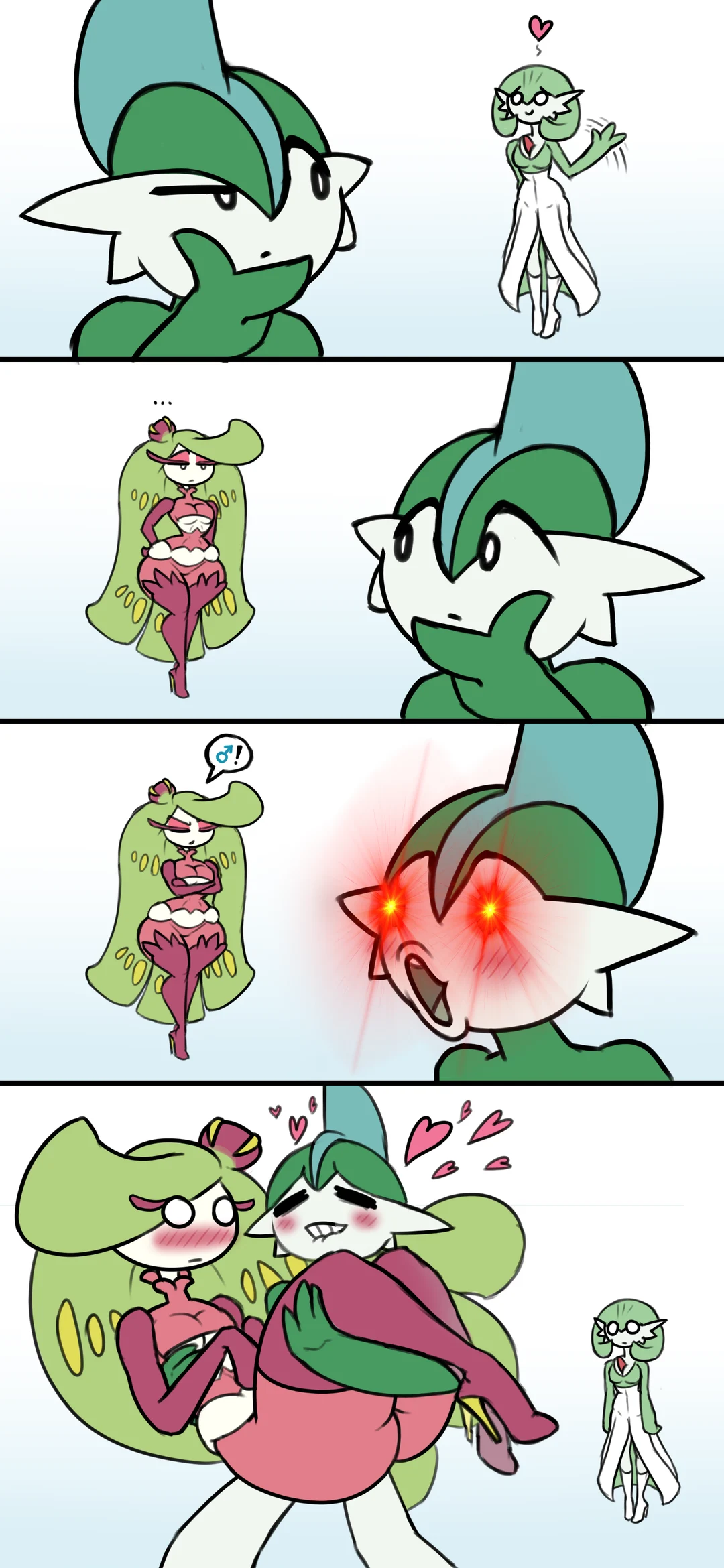 Gallade left gardevoir alone | art by: venela | Scrolller