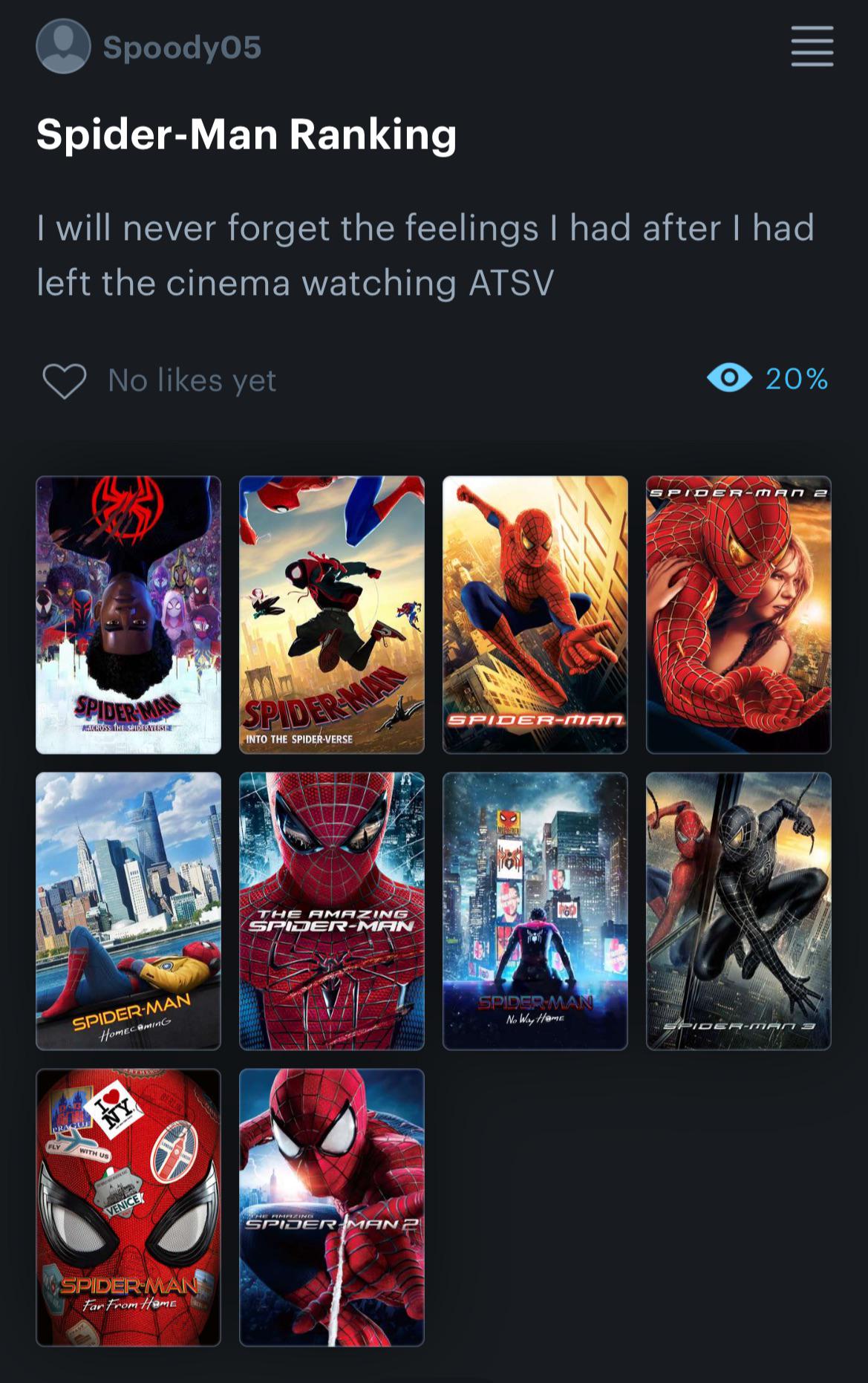 My Spider-Man movies ranking | Scrolller