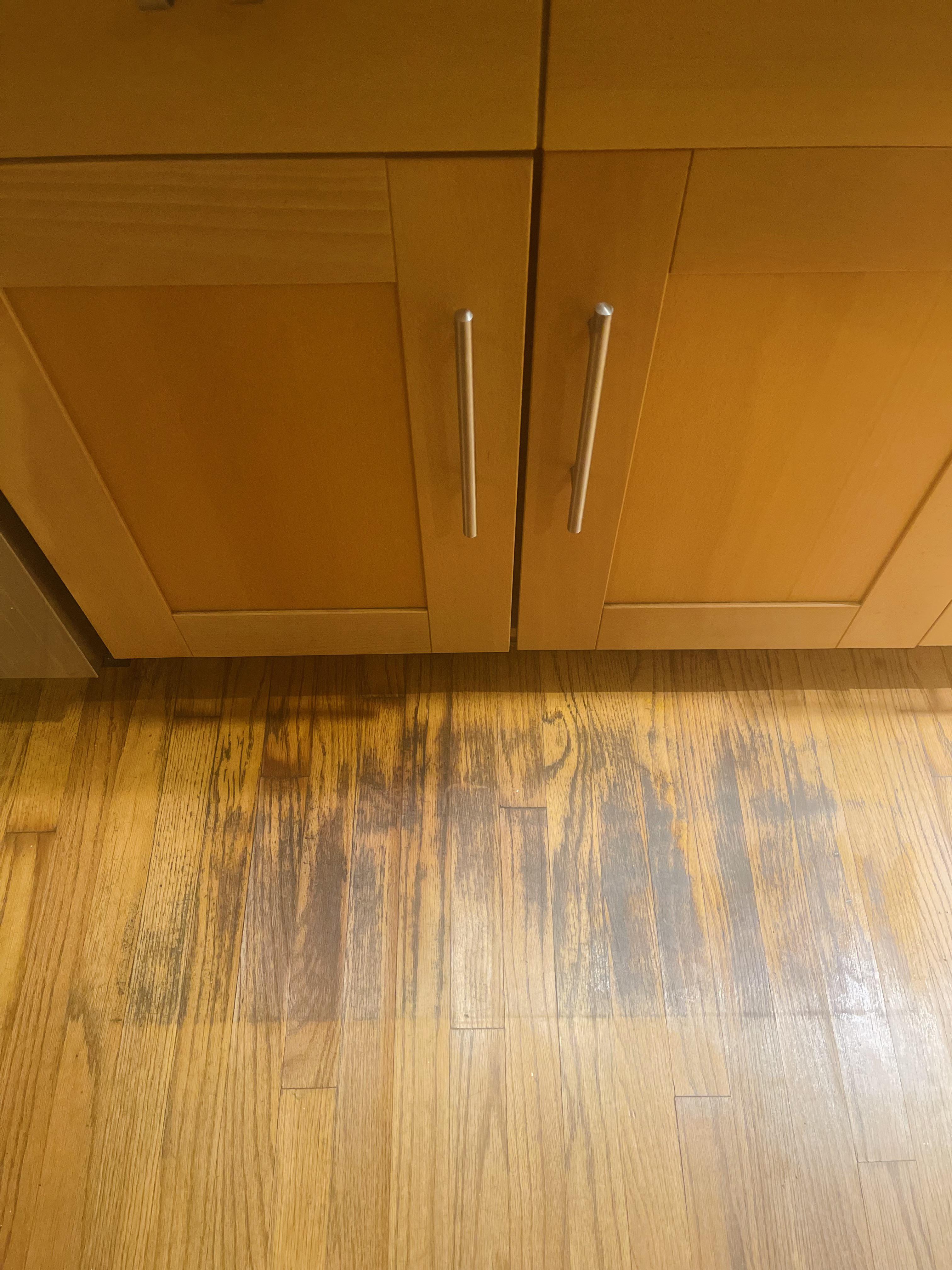 Is there any way to fix/clean this water damaged piece of flooring? | Scrolller