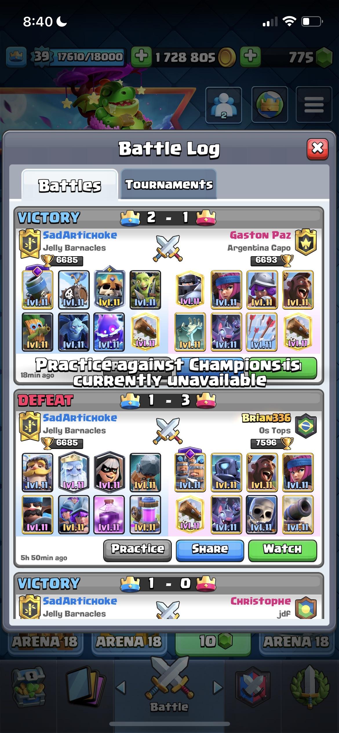 Is the practice broken for anyone else? Does supercell really not ever ...