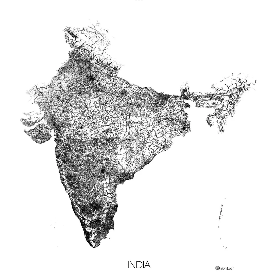 Map Of India with all its Roads | Scrolller