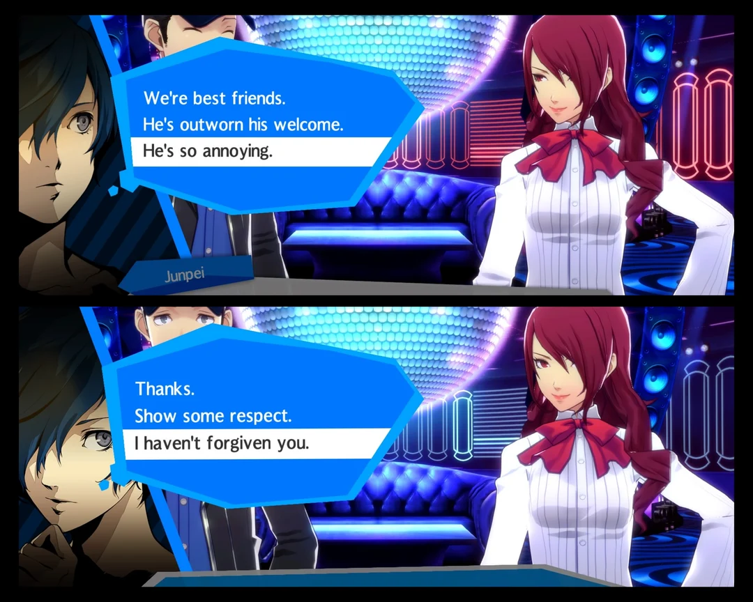 Persona 3 Dancing in Moonlight a.k.a. Junpei shit-talk simulator. 10/10 would shit-talk Junpei ...
