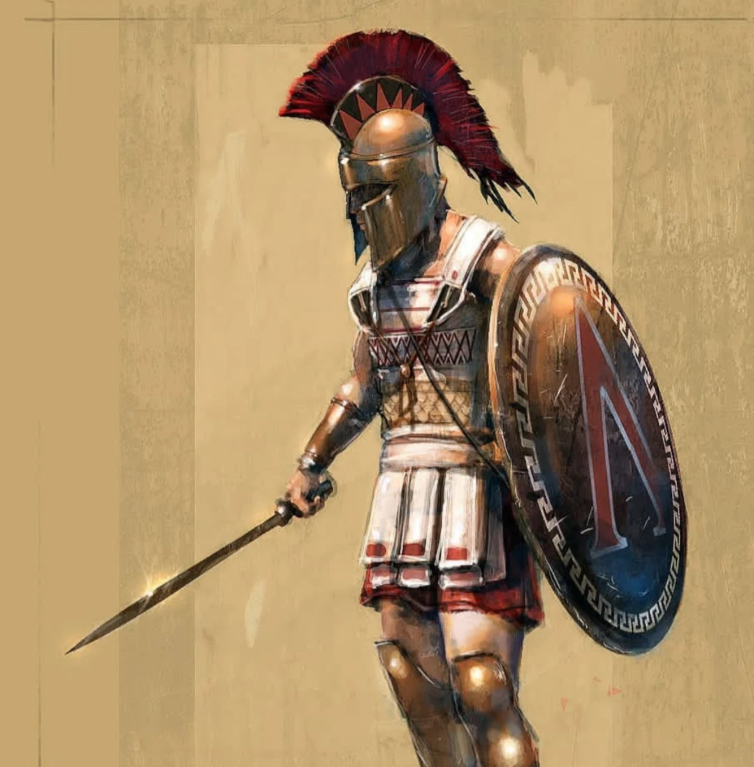 Greek hoplite with his o xiphos and aspis Artist Dean Stolpmann | Scrolller