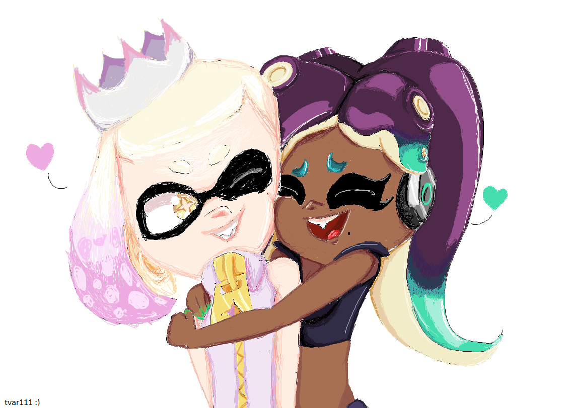 Marina and Pearl drawn in ms paint :) | Scrolller