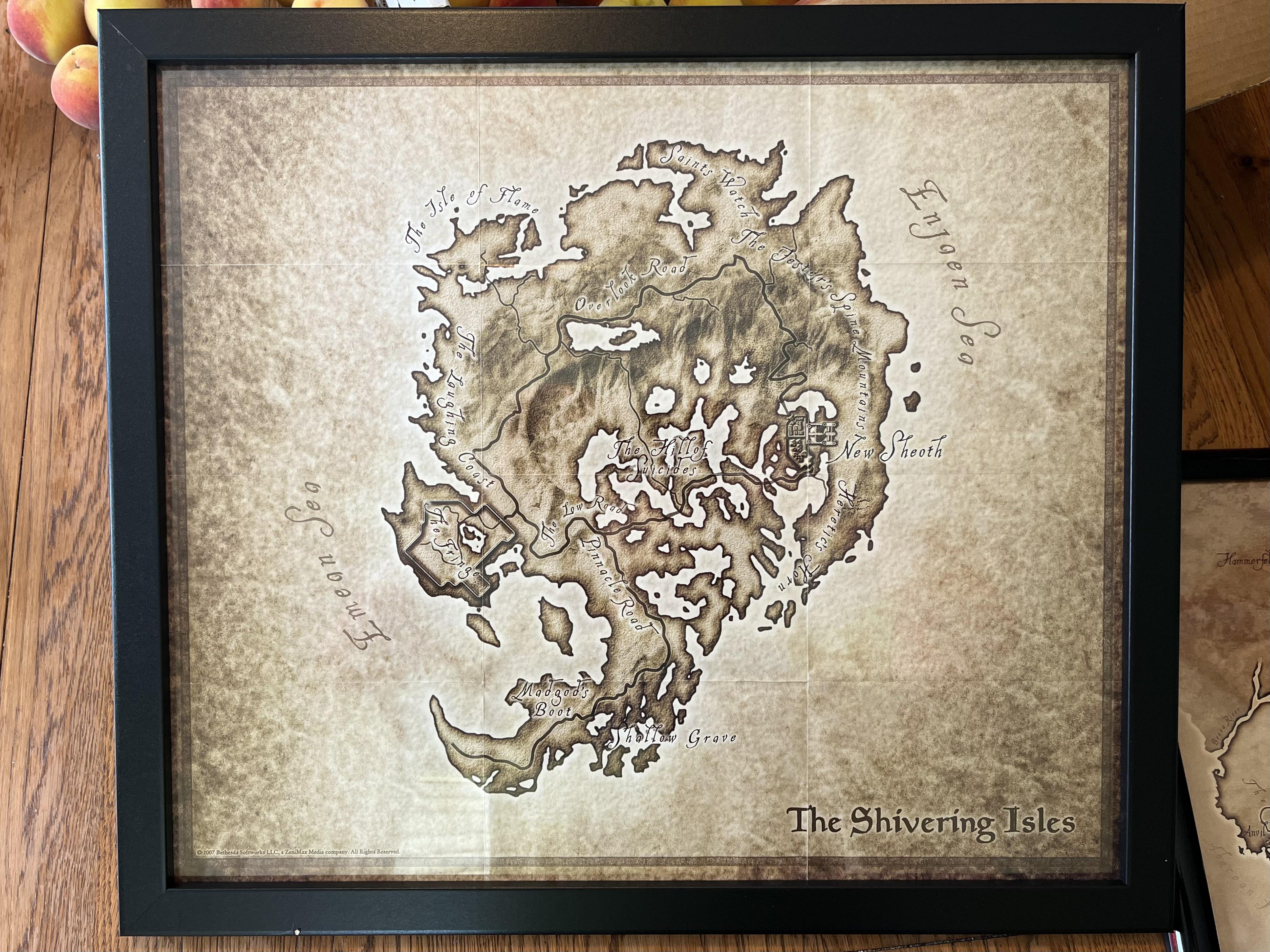 Finally framed my Shivering Isles map! | Scrolller