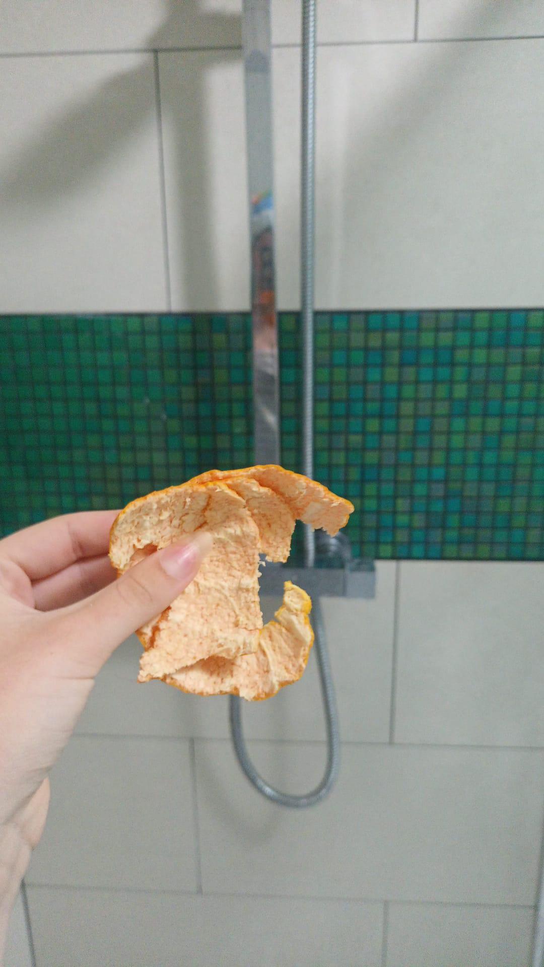 First time trying an orange in the shower | Scrolller