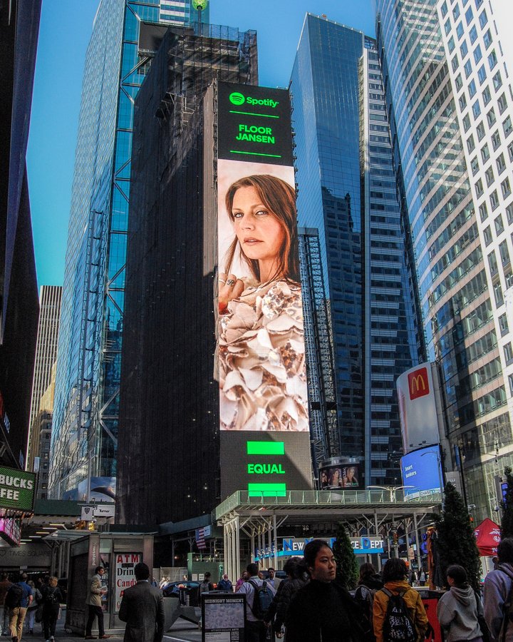 Floor Jansen shining bright on Times Square as a @Spotify EQUAL ambassador | Scrolller