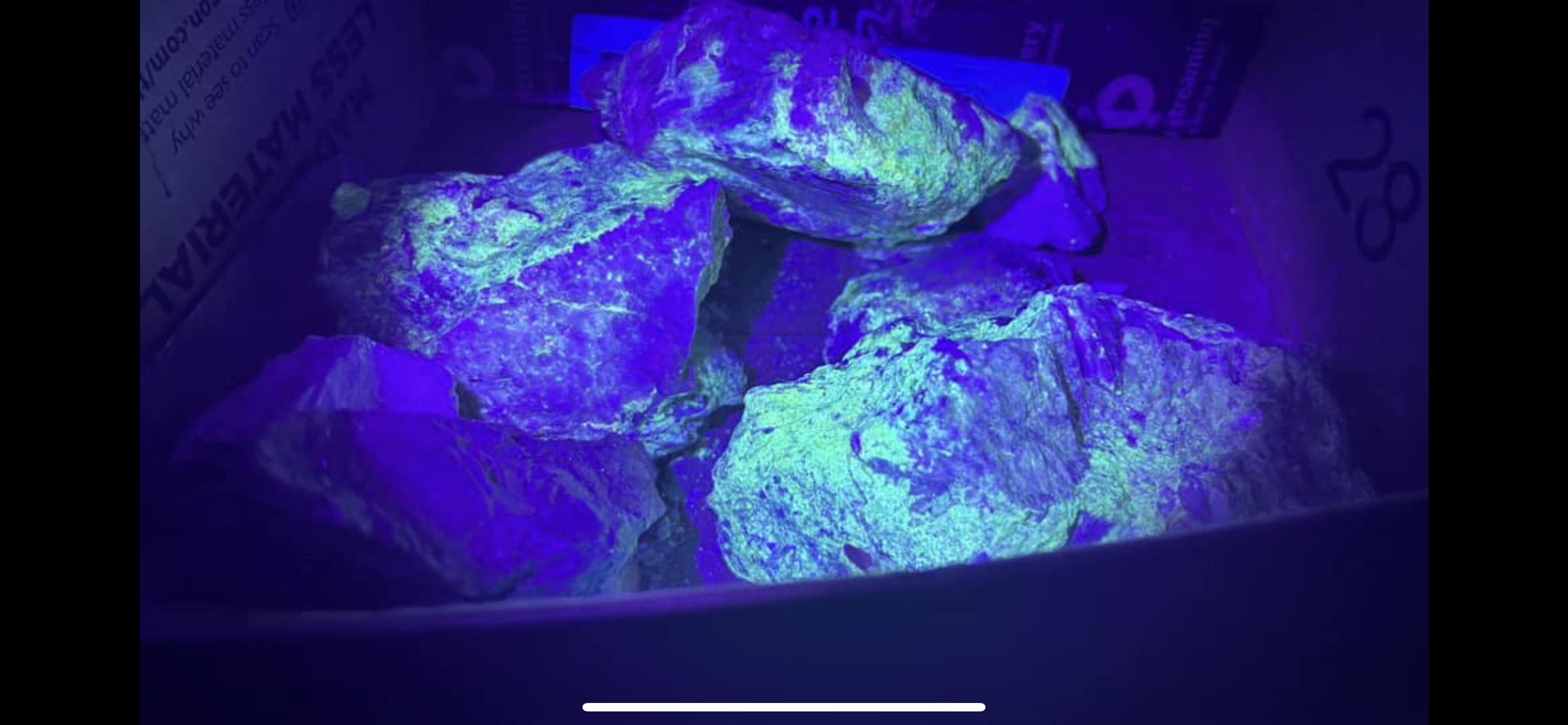 Fluorescent mineral in mine | Scrolller