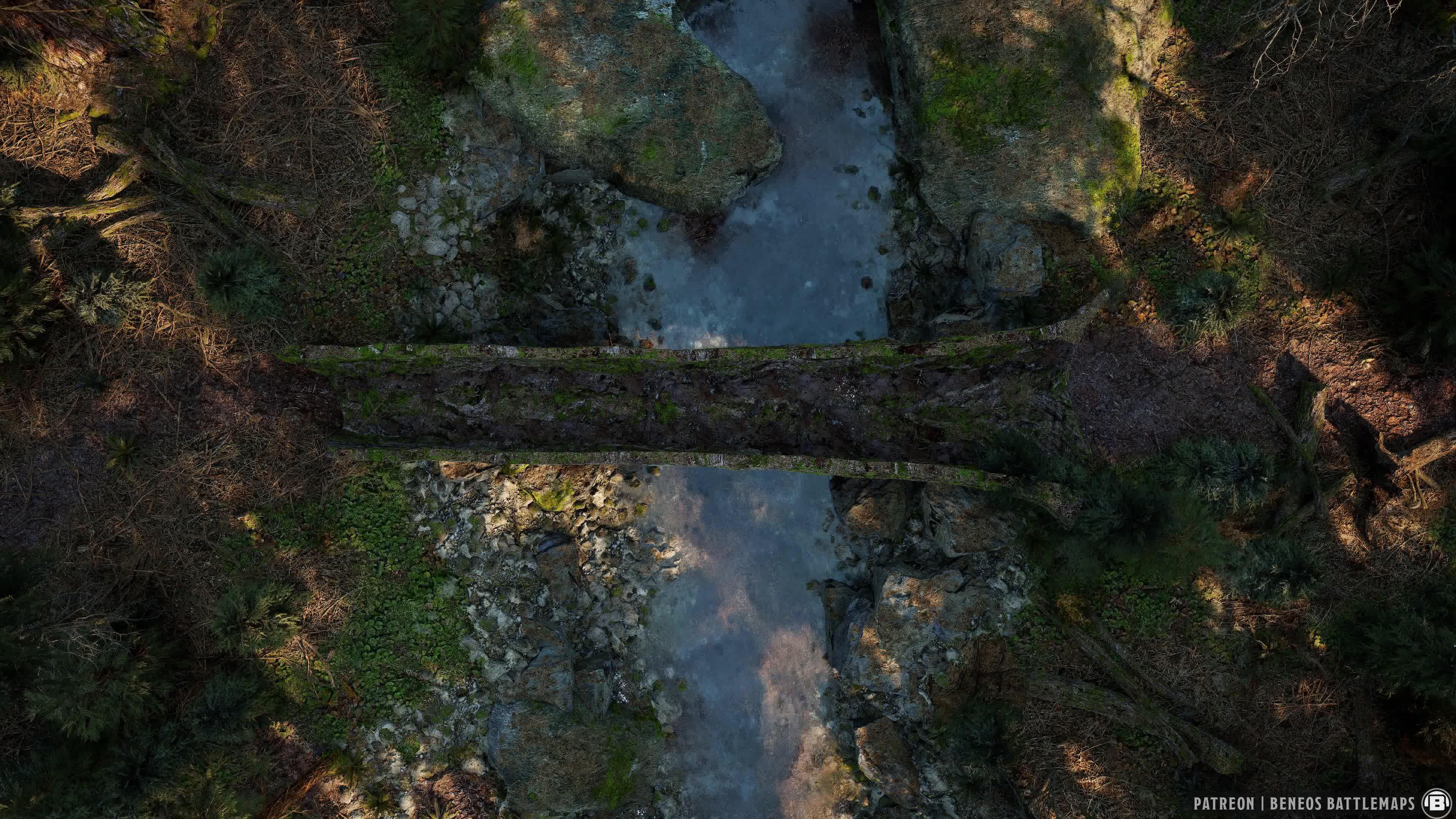 Forest Natural River Bridge | [Animated Battlemap] [32x18] [120px per Square] [Gridless] [3D ...