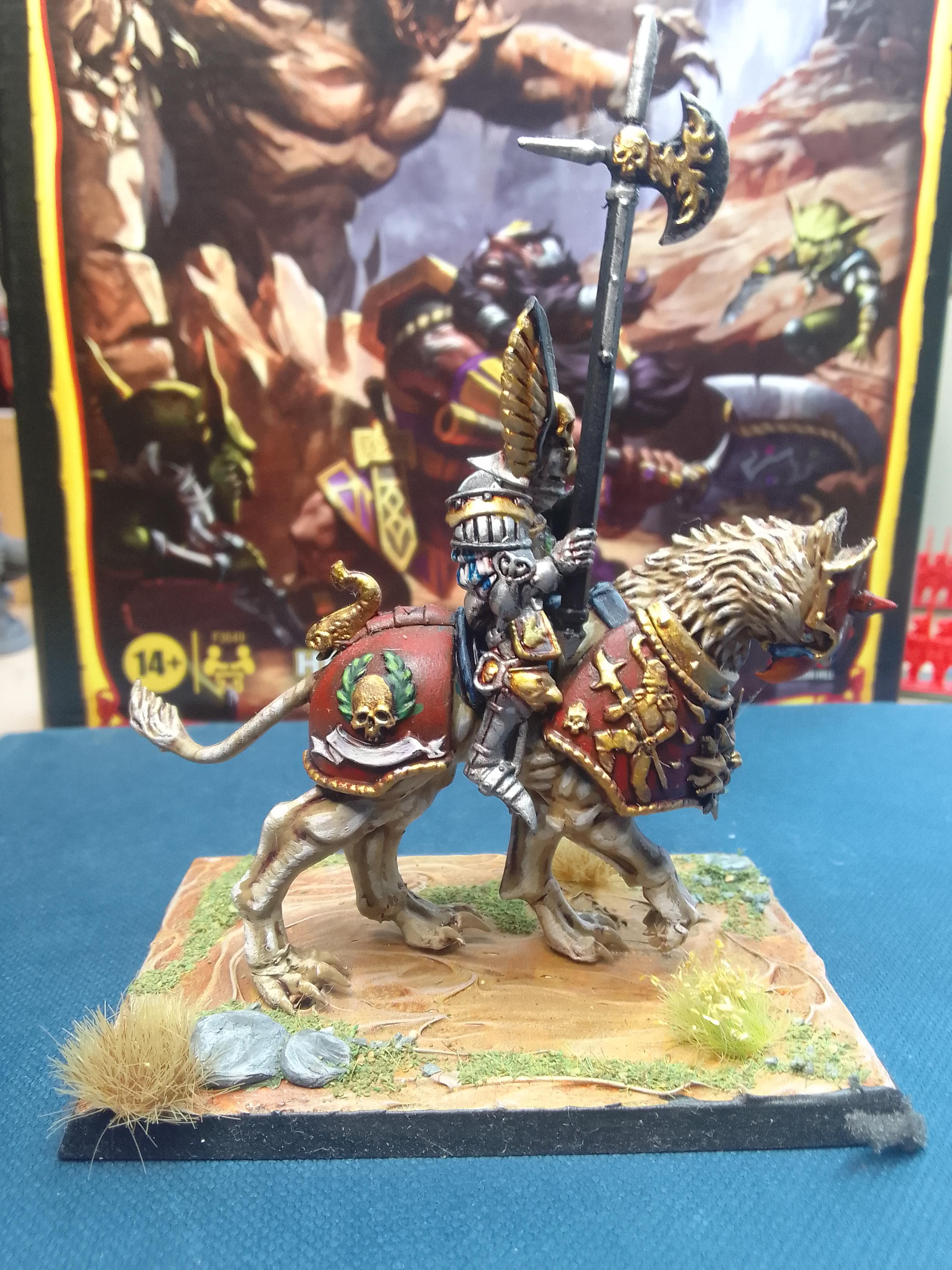 Demigryph knight with magnetic arm to swap lance and Halberd | Scrolller