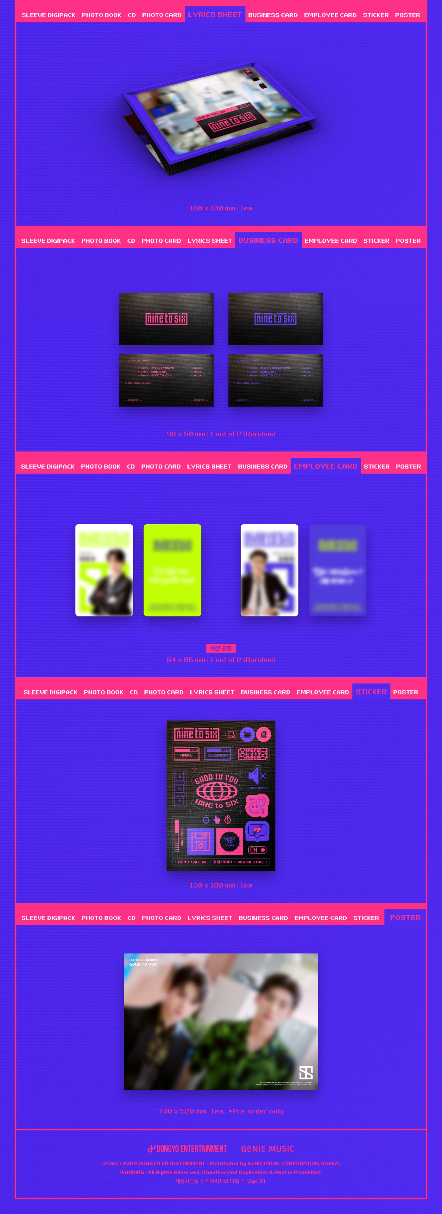 NINE to SIX (DKZ Mingyu & Jonghyeong) - 1st Single Album 'GOOD TO YOU' (Album Packaging Details ...
