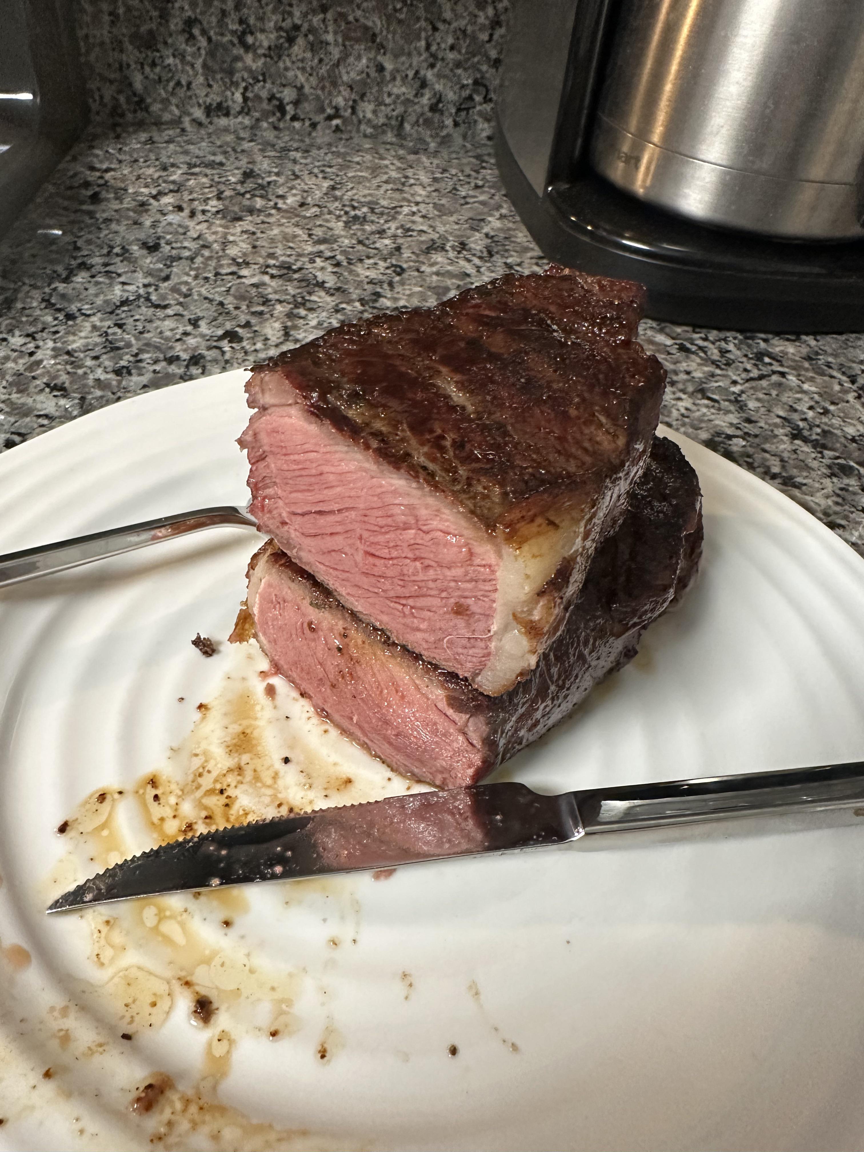 Reverse seared thick cut KC strip | Scrolller