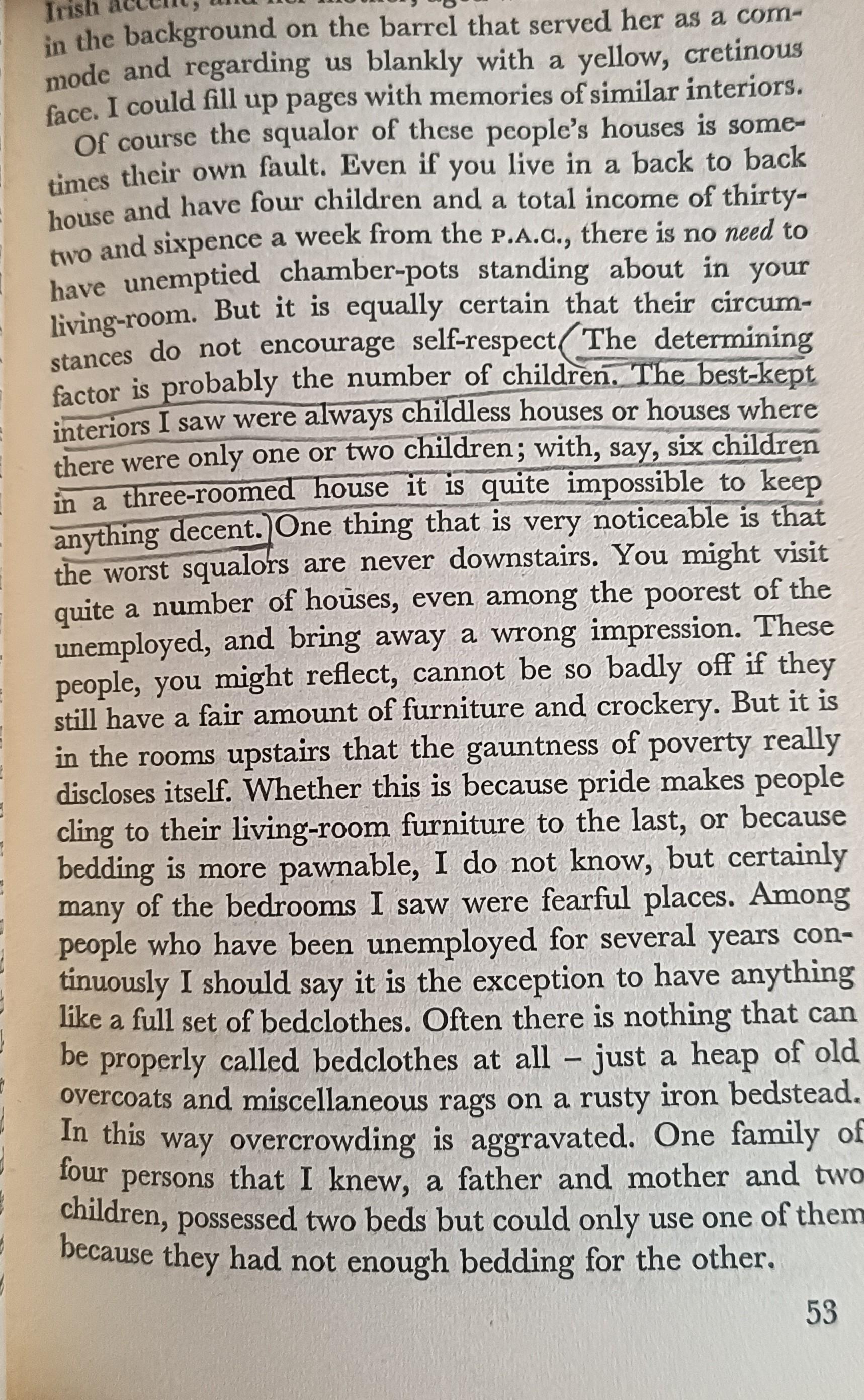 George Orwell's observation on poor Childless Families. | Scrolller