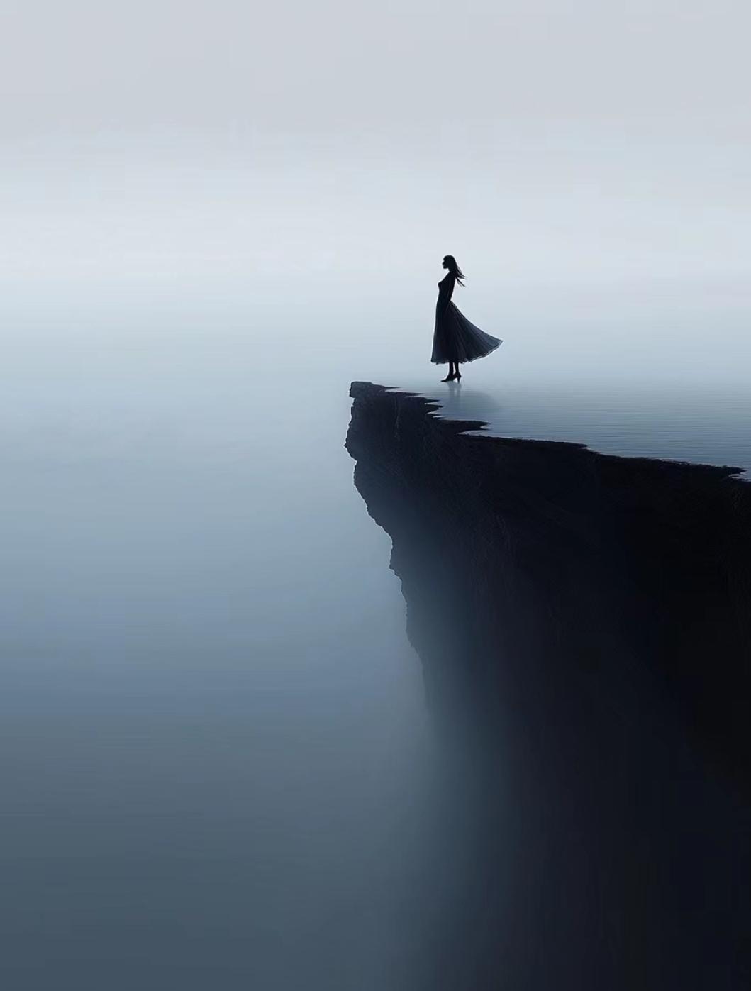 Standing on a Cliff ( Minimalistic ) | Scrolller