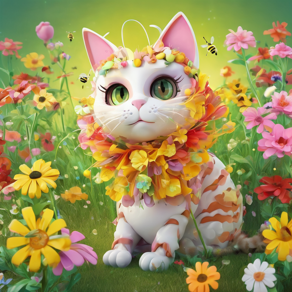 Catbee. Beecat. Or just a cat with bees. | Scrolller