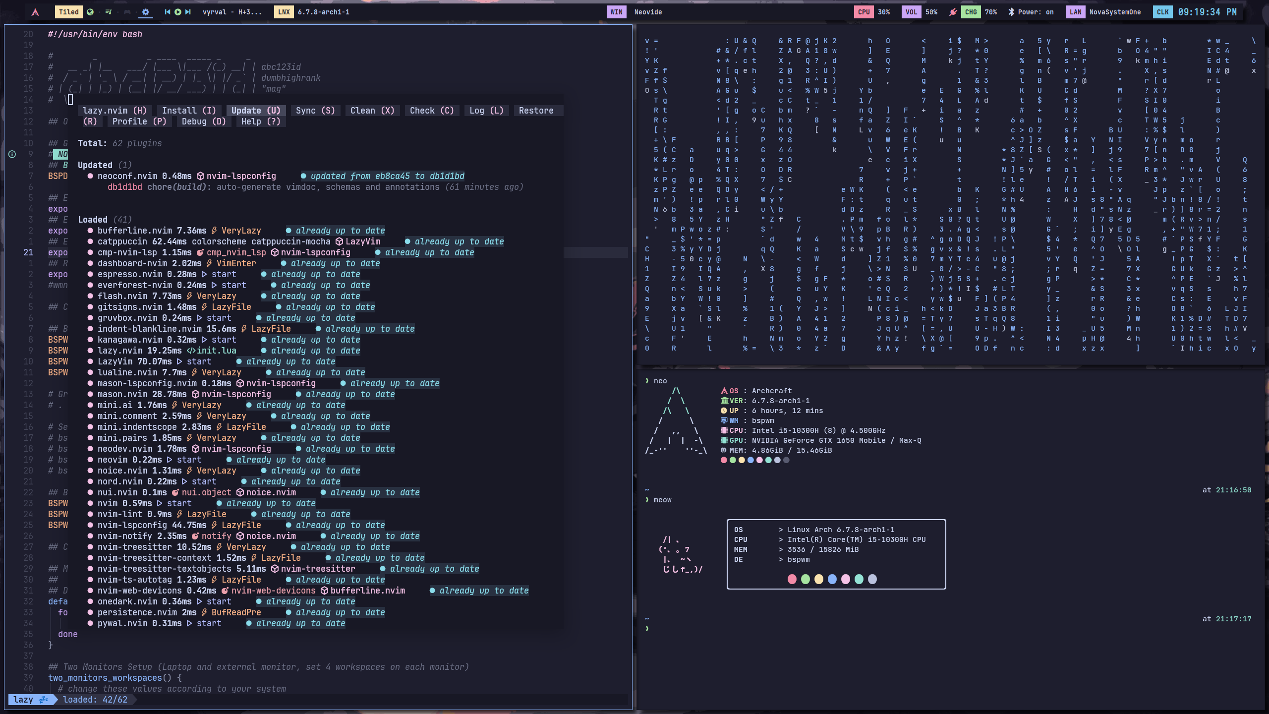 I swapped [BSPWM] to catppuccin | Scrolller