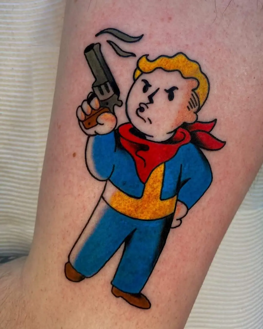 Gunslinger Vault Boy by Jake Loughlin, Heretic Tattoo Studio, Melbourne | Scrolller