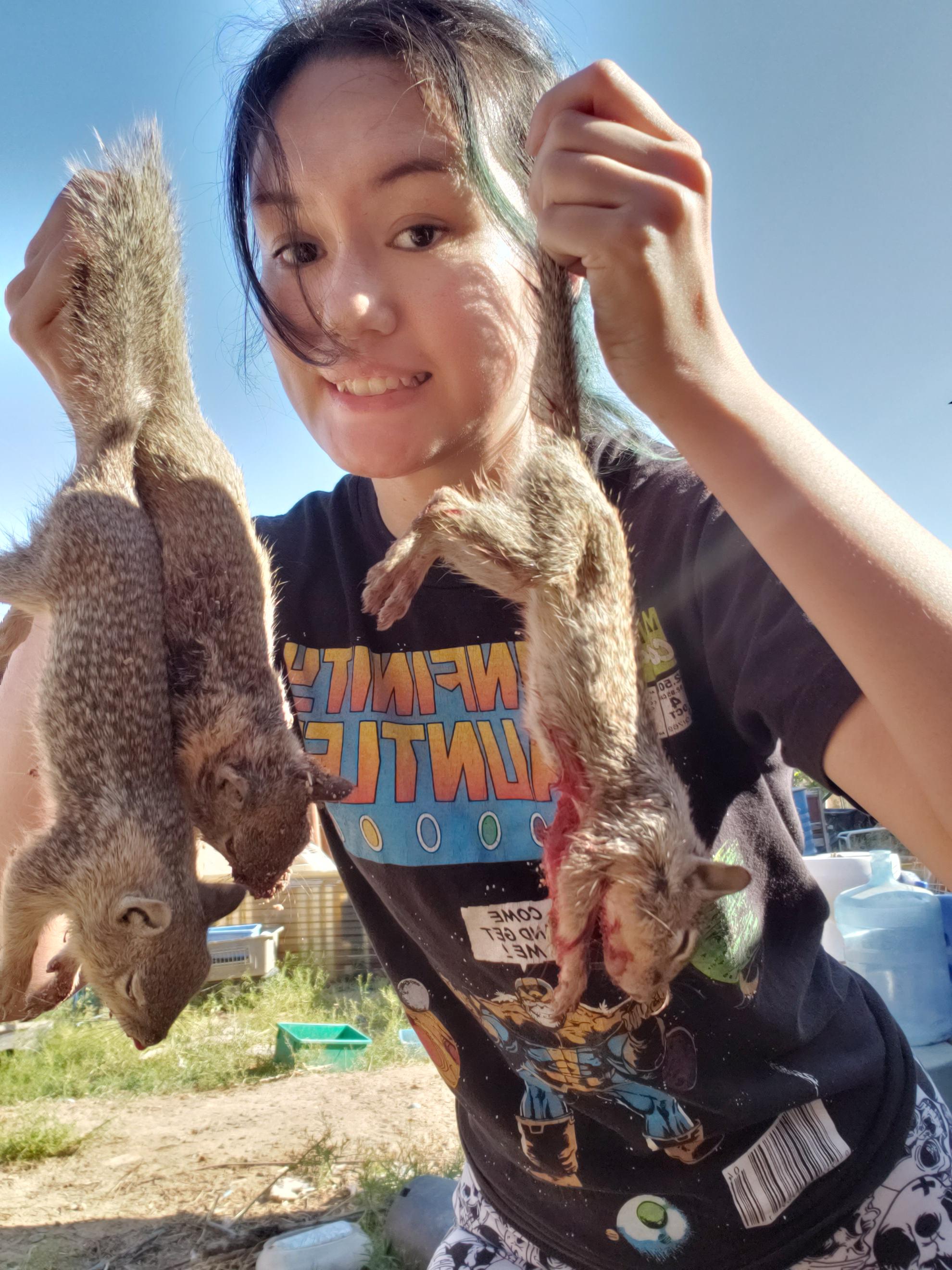 3 young egg stealers/garden eaters.. squirrelinator + .22 pellet rifle | Scrolller