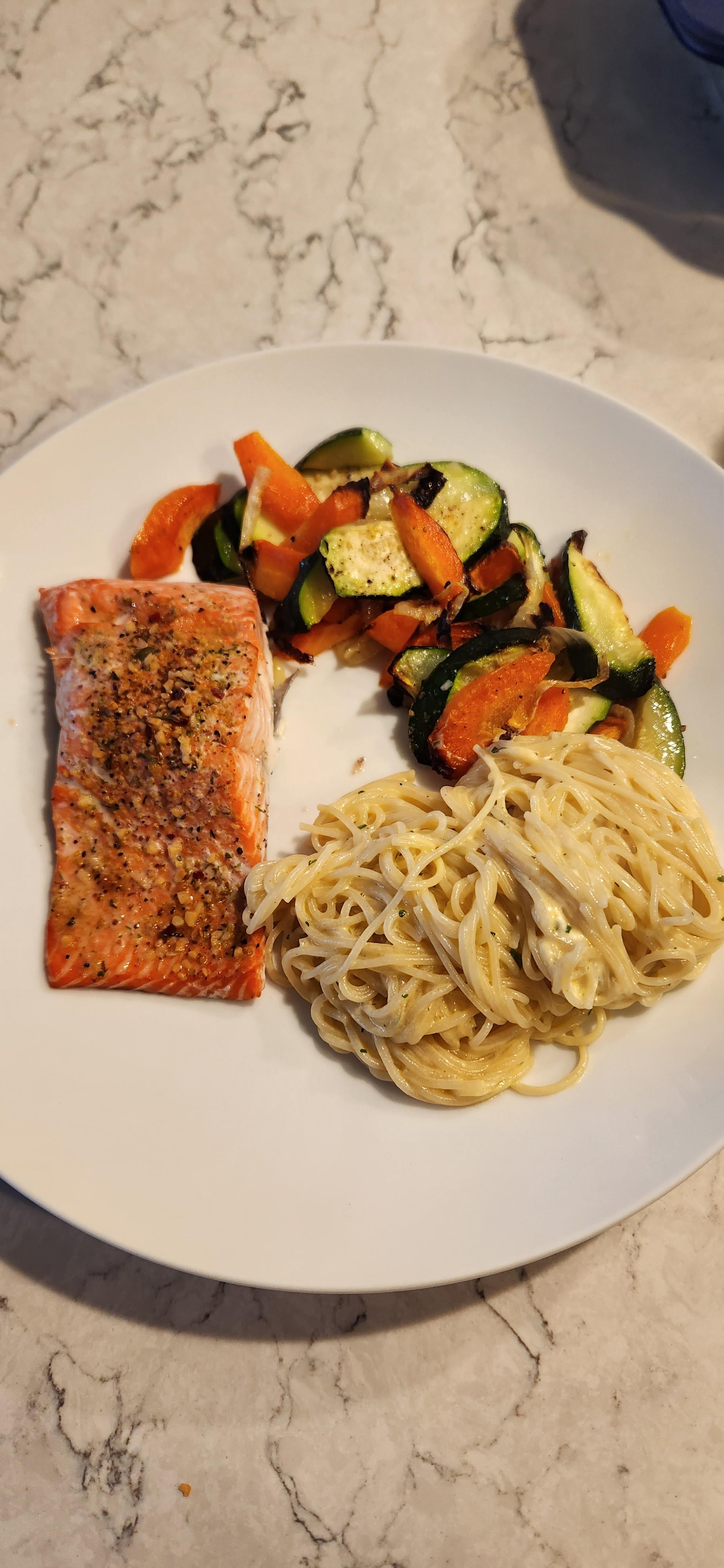 [Homemade] roasted salmon and veggies | Scrolller
