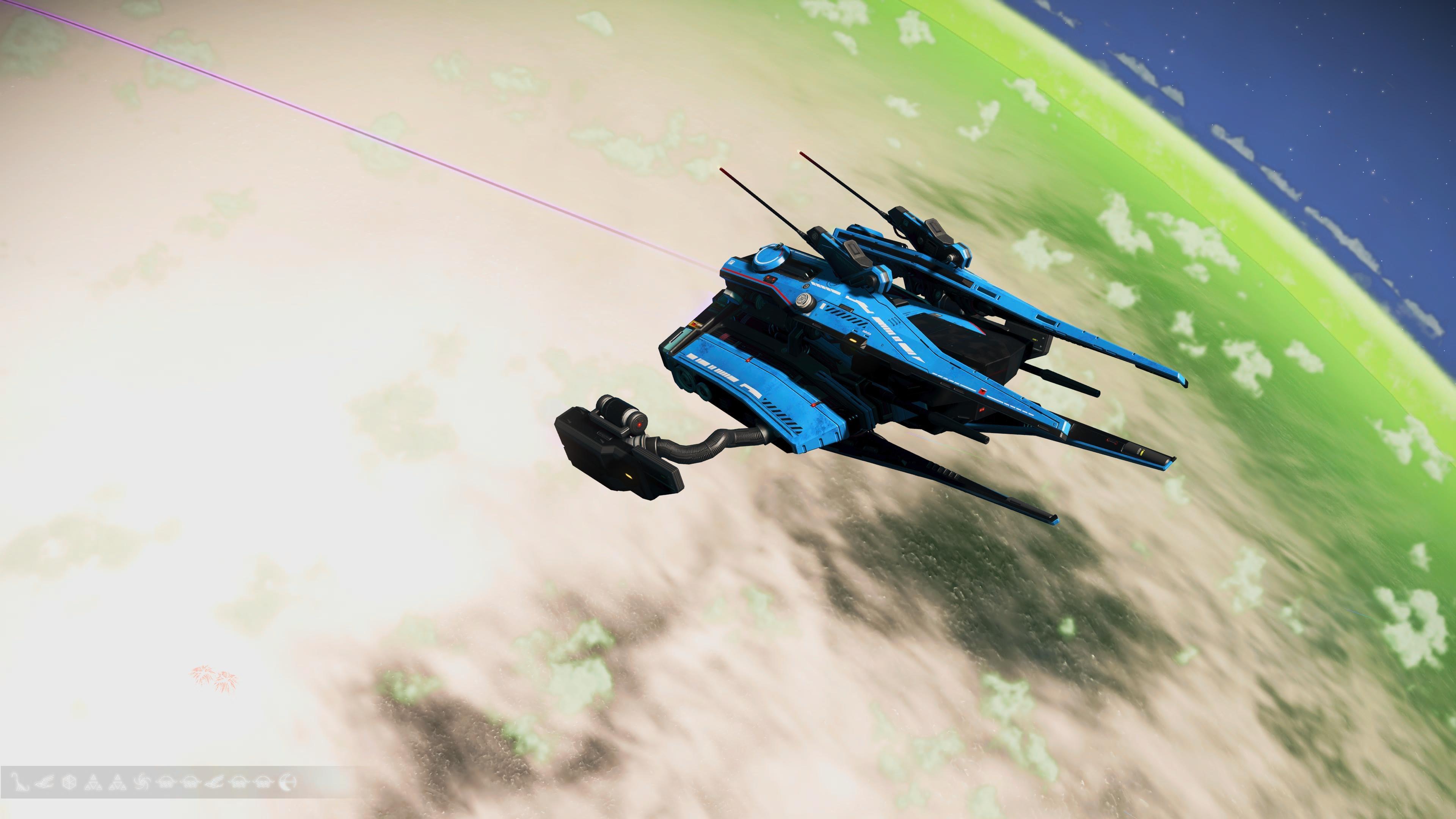 Blue/Black NoWings Sentinel ship, Cugnatachh Galaxy, have base at Harmonic Base. | Scrolller