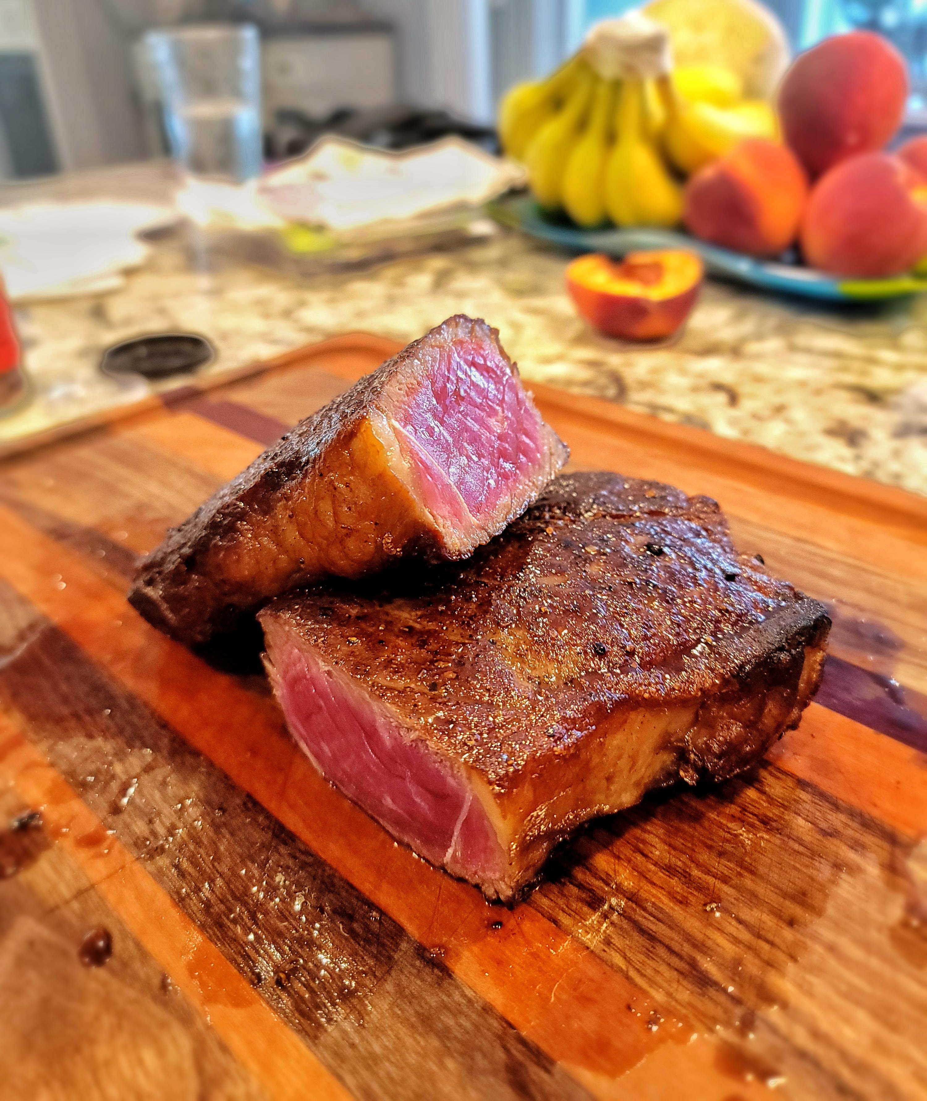 NY strip in the cast iron w/ wagyu tallow | Scrolller
