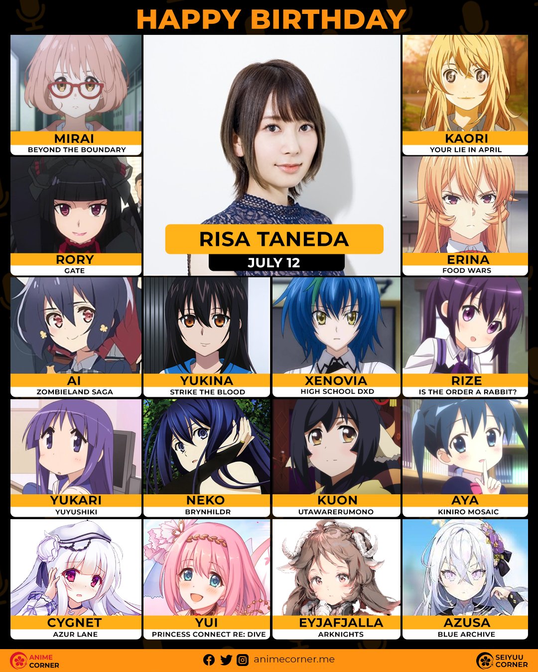 Happy 35th birthday to Taneda Risa, the OG voice of Erina | Scrolller
